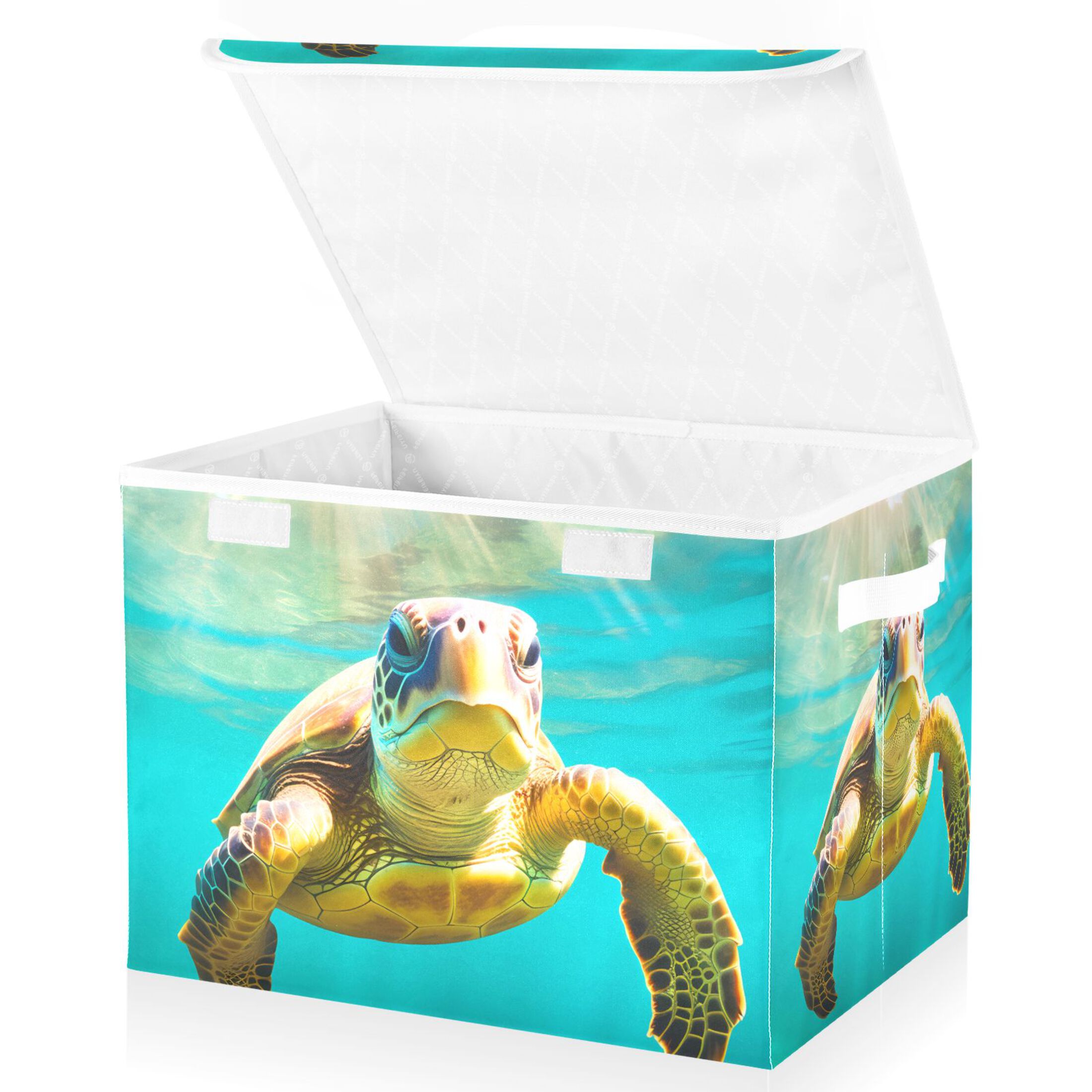 Large Lidded Foldable Storage Baskets Cubes Boxes Lids Bin for Home ...