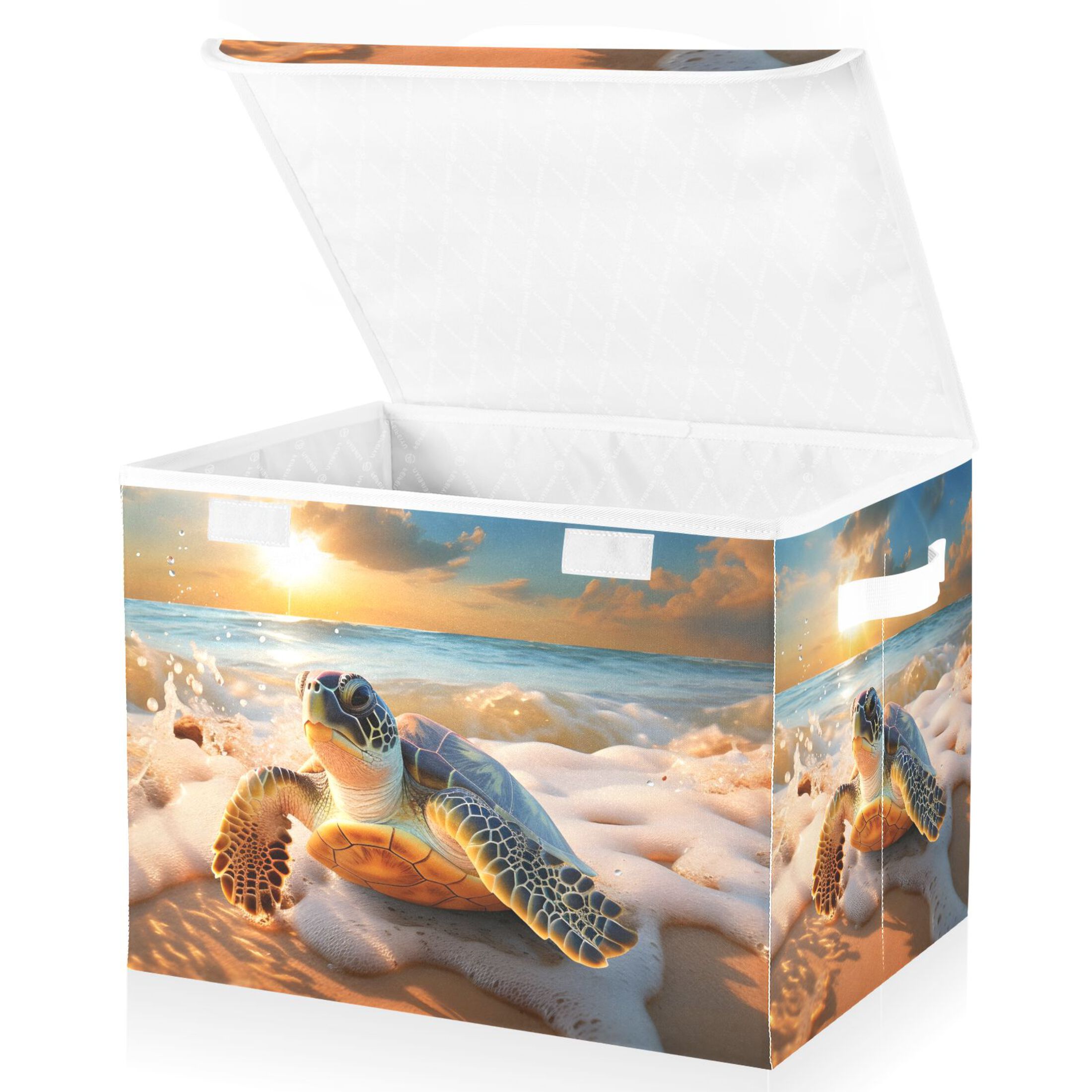 Large Lidded Foldable Storage Baskets Cubes Boxes Lids Bin for Home ...