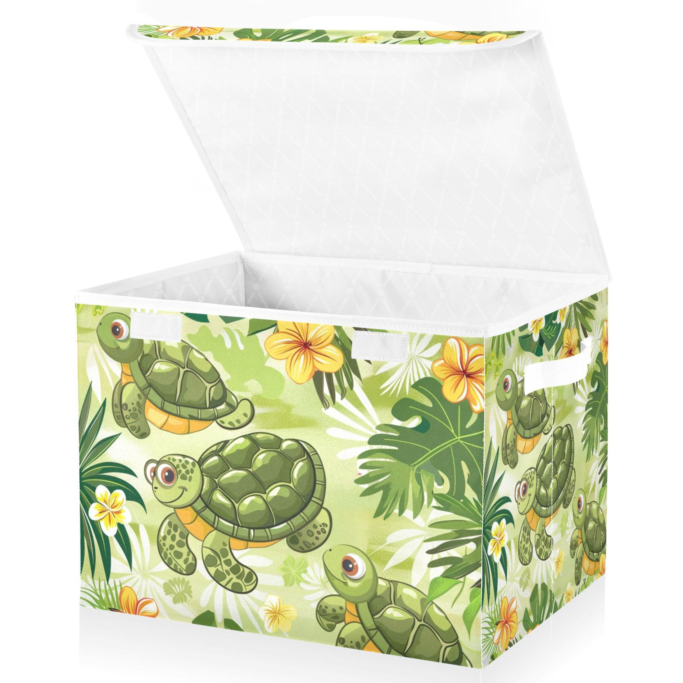 Large Lidded Foldable Storage Baskets Cubes Boxes Lids Bin for Home ...