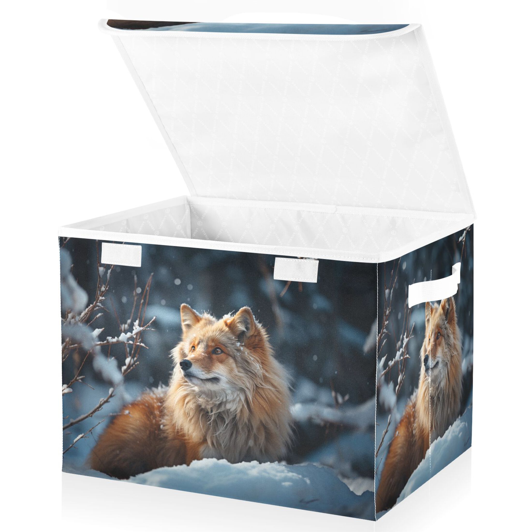 Large Lidded Foldable Storage Baskets Cubes Boxes Lids Bin for Home ...