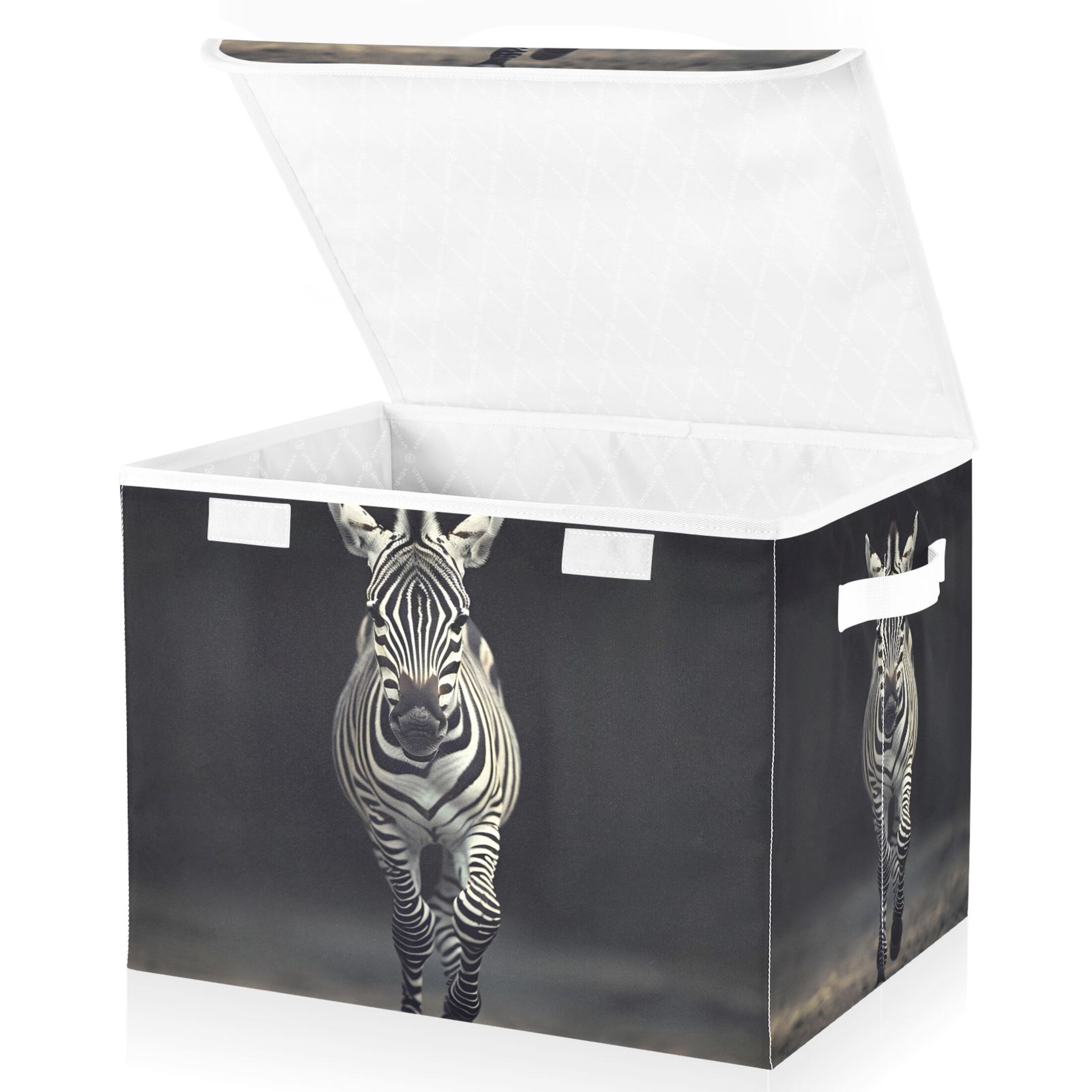 Large Lidded Foldable Storage Baskets Cubes Boxes Lids Bin for Home ...