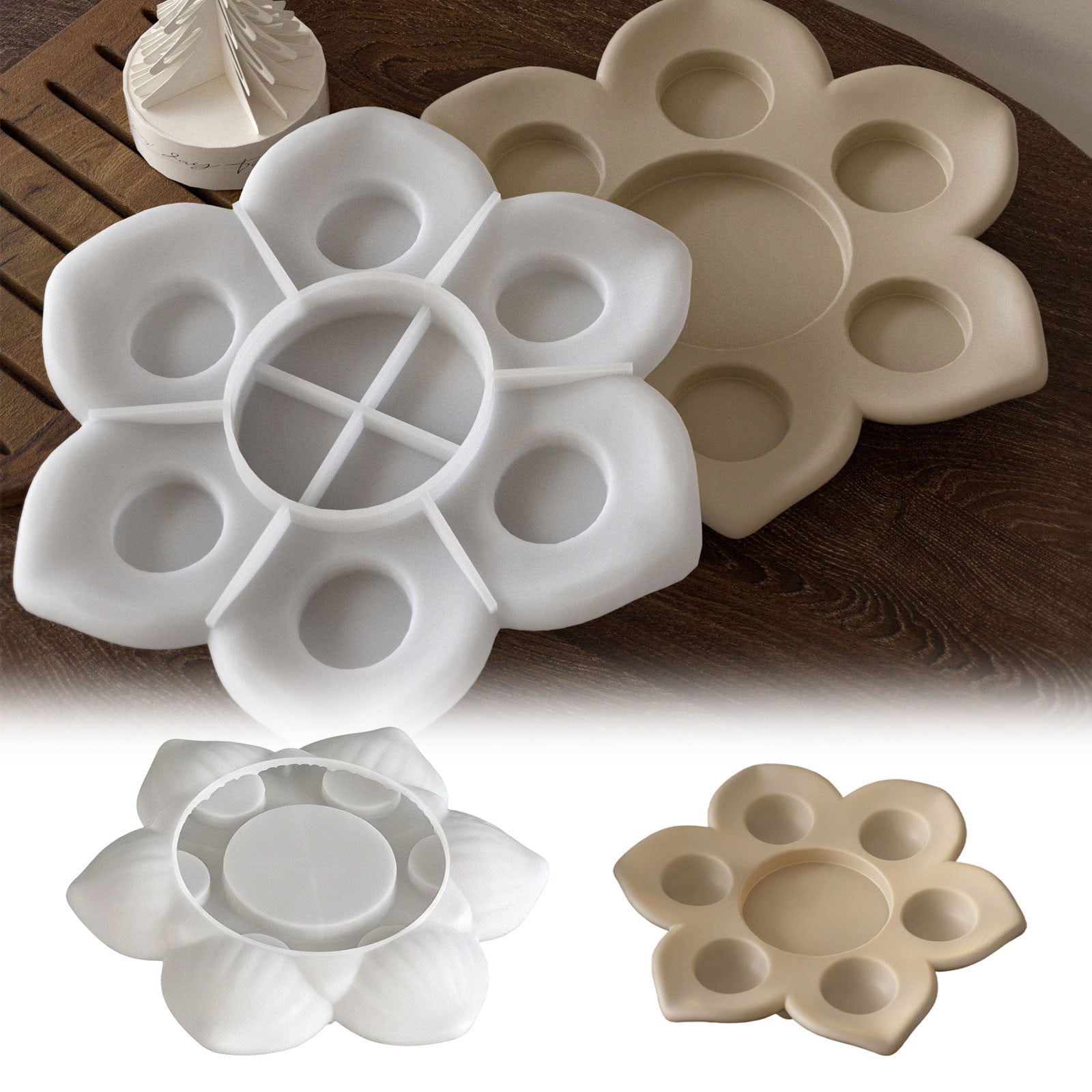 Large Light Candle Holder Resin 7 Empty Small Silicone Brushes for ...