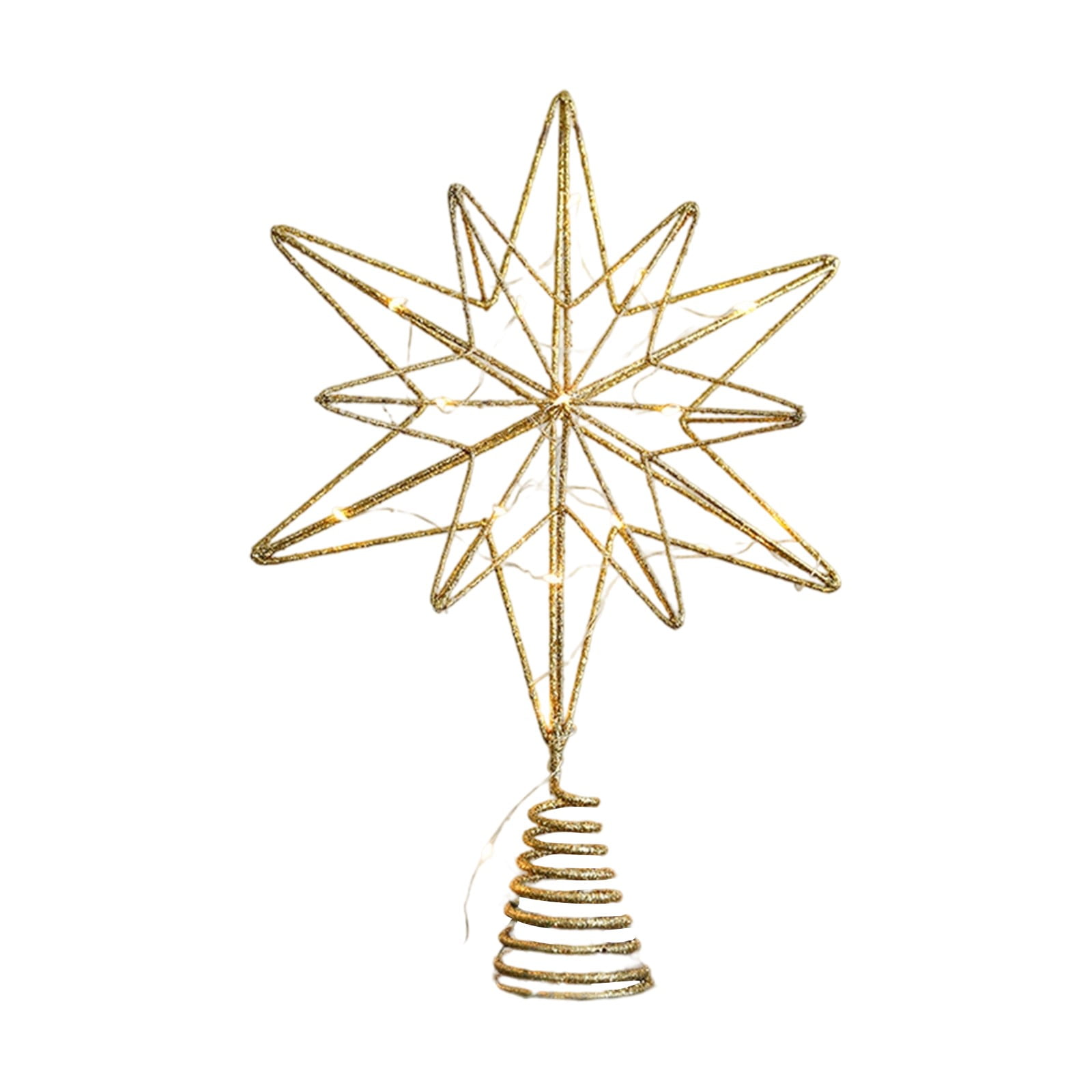 Large Lighted Star Christmas Tree Topper with Battery Operated LED ...