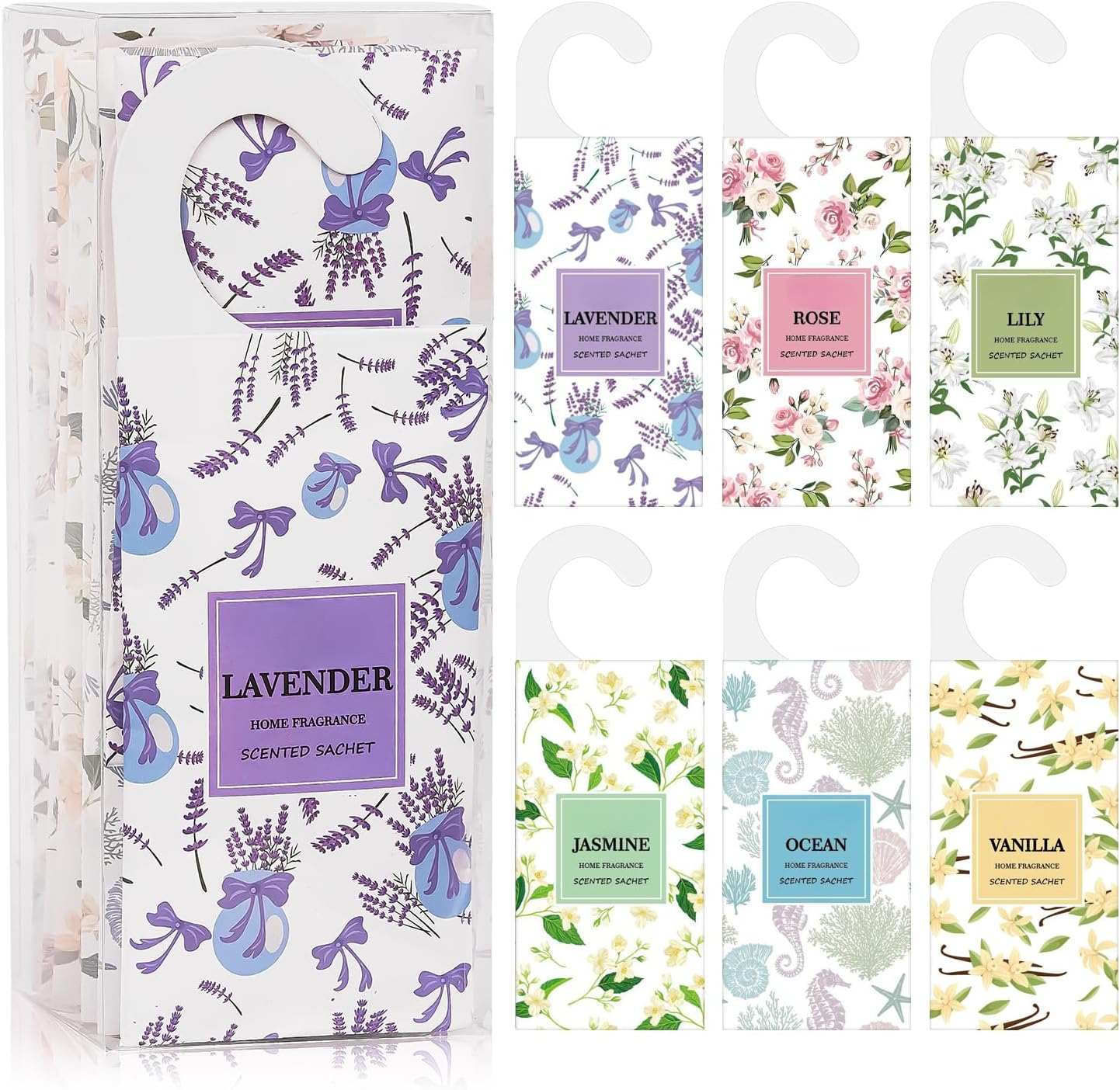 Large Linen Scented Sachets for Drawer and Closet, Long-Lasting Sachets ...