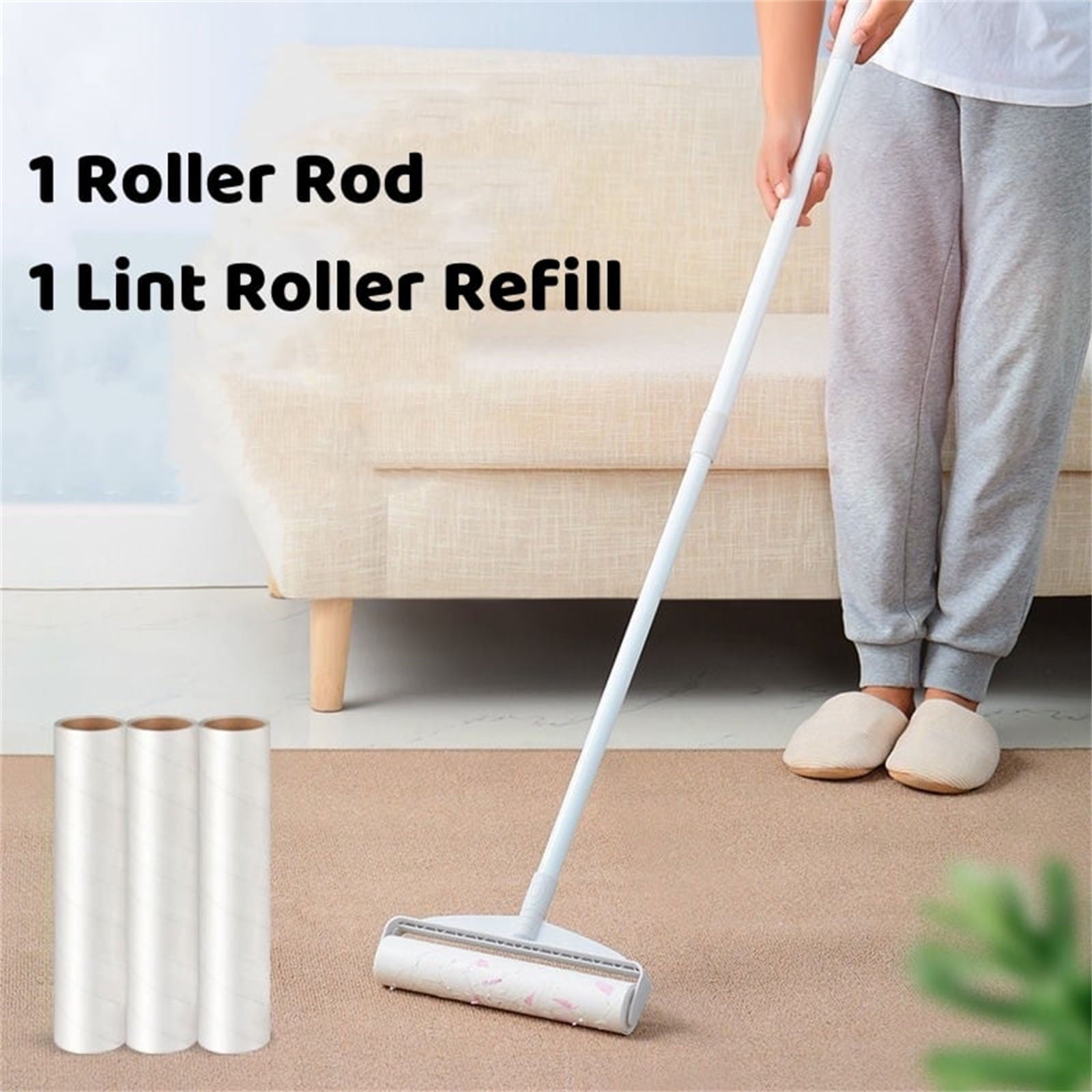 Large Lint Rollers for Pet Hair, Extra Sticky Long Handle Rollers for ...