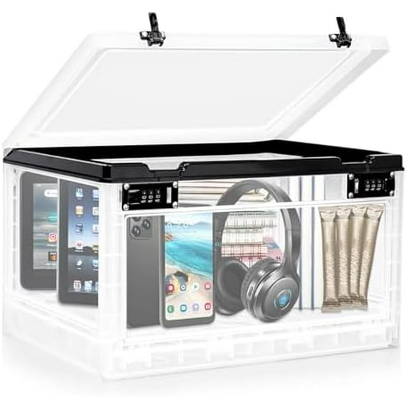 Large Lock Box for Personal Items, 24 Litre Combination Lockable Storage Box for Office Locker ...