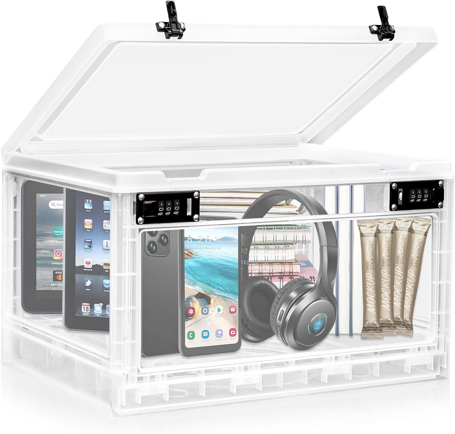 Large Lock Box for Personal Items, 24 Litre Combination Lockable ...