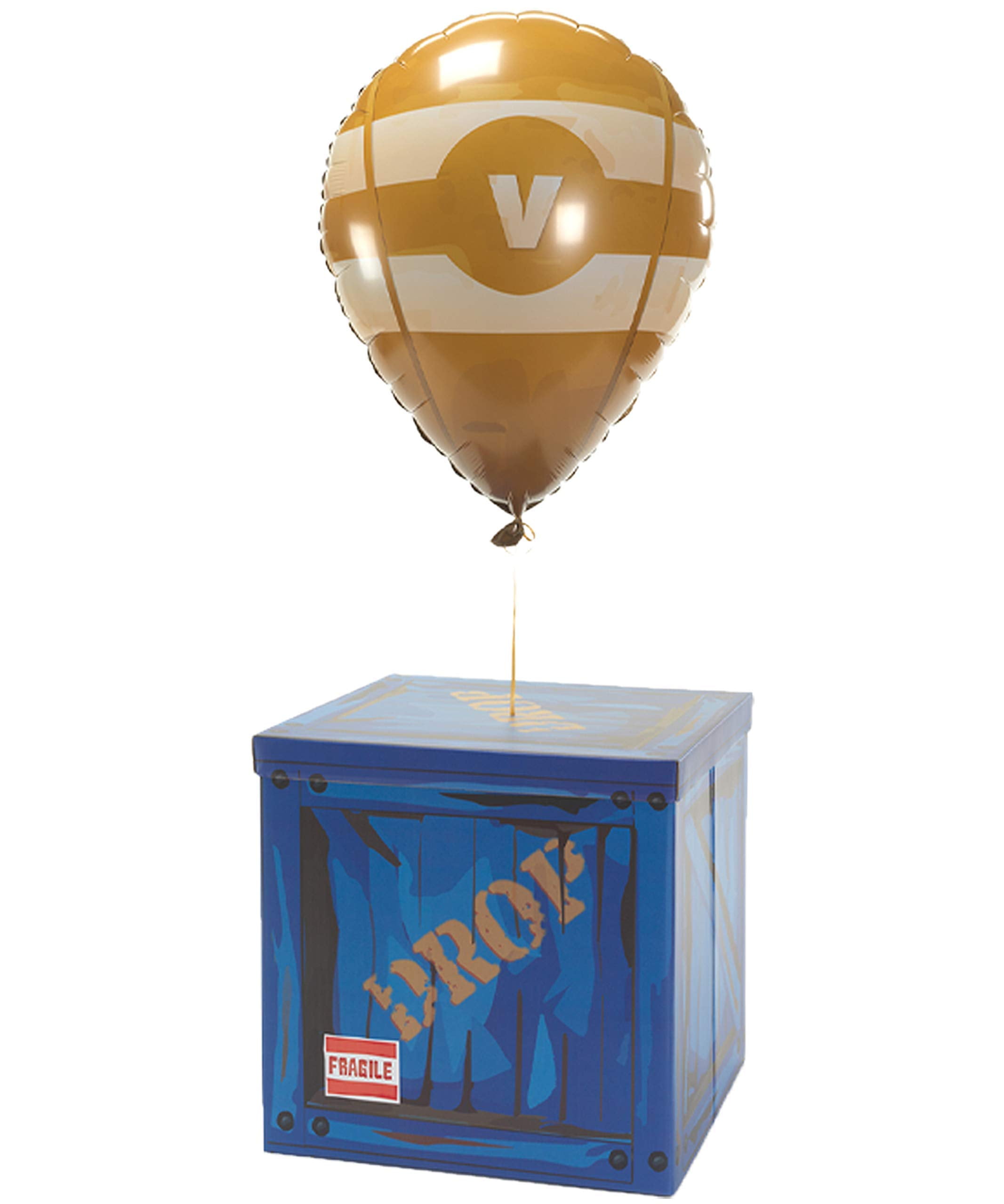 Large Loot Drop Box W/One Matching Yellow Balloon - Gamer Birthday ...