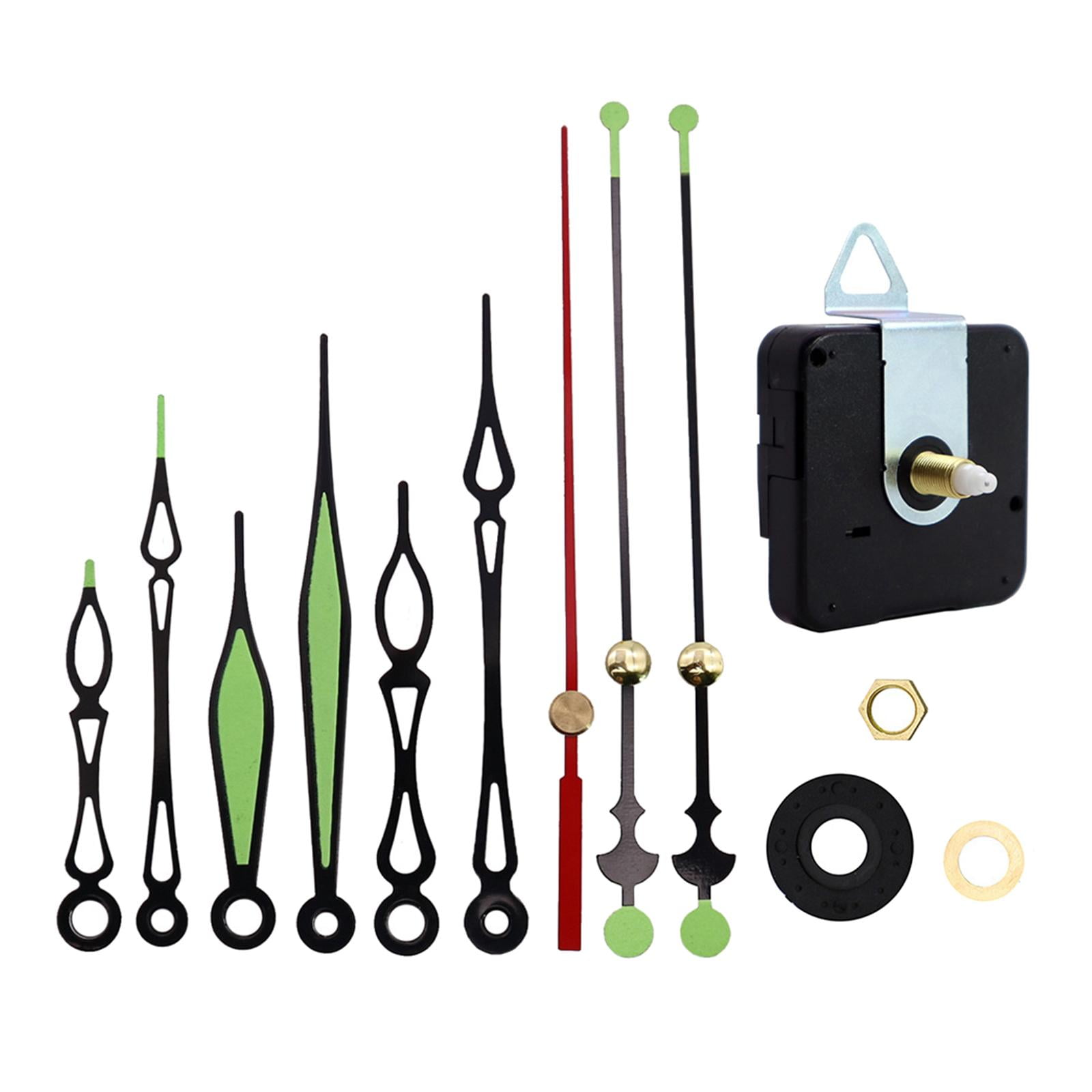 Large Luminous Hands Clock Movement Mechanism with 3 Sets of Hands 9mm ...