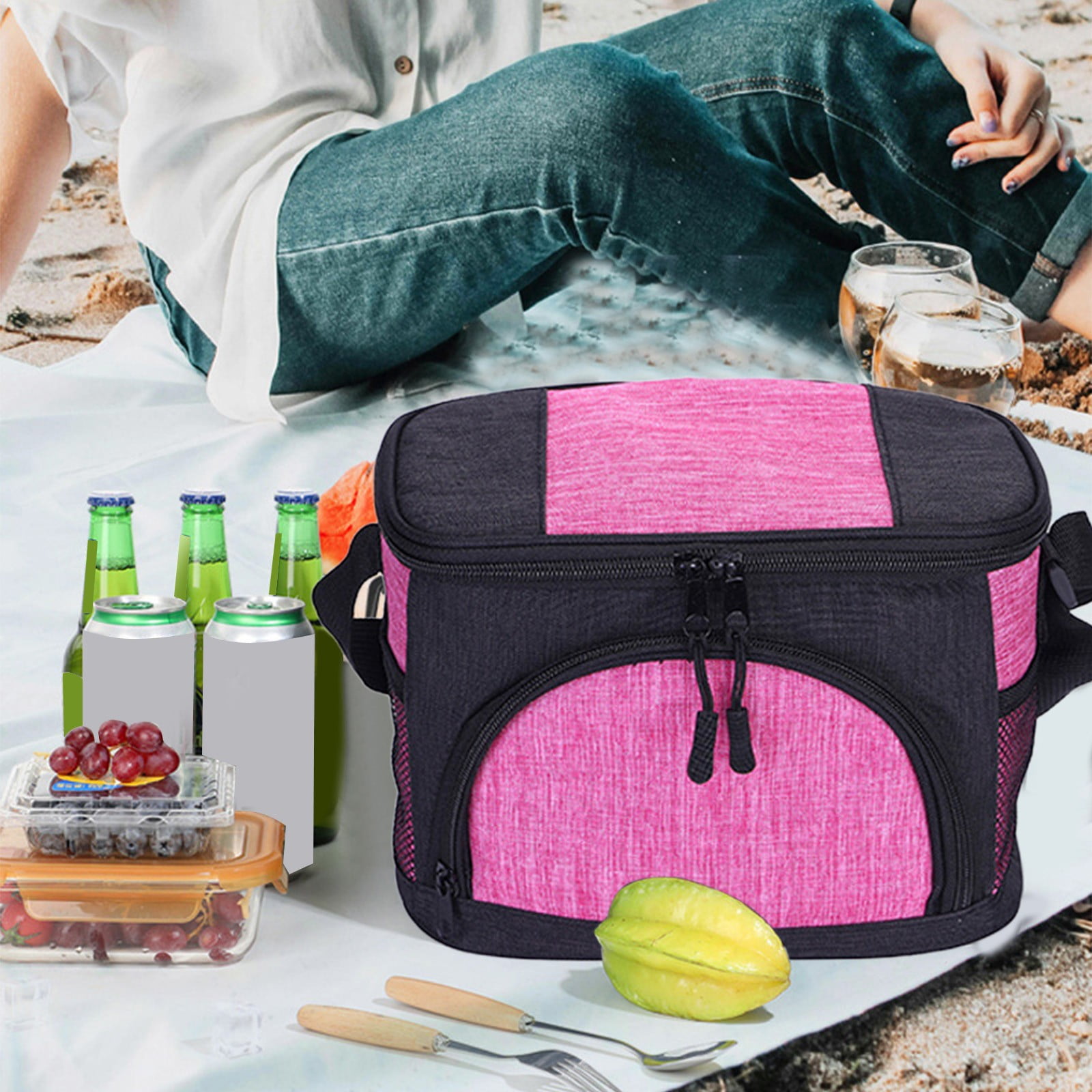 Large Lunch Box for Men, Insulated Lunch Box Soft Cooler Cooling Tote ...