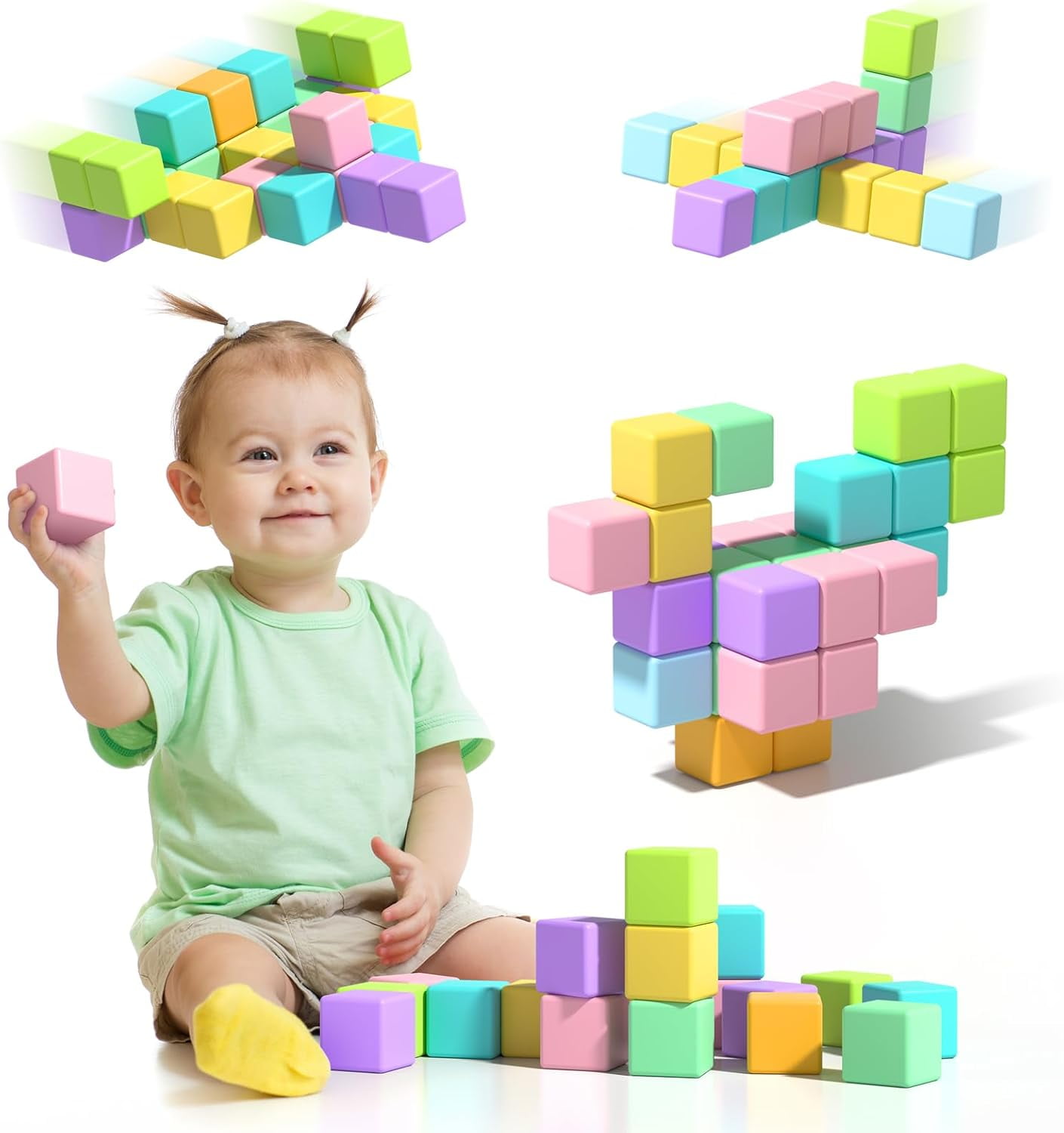 Large Magnetic Blocks Travel, 1.34in Building Blocks for Toddlers 3-5 ...