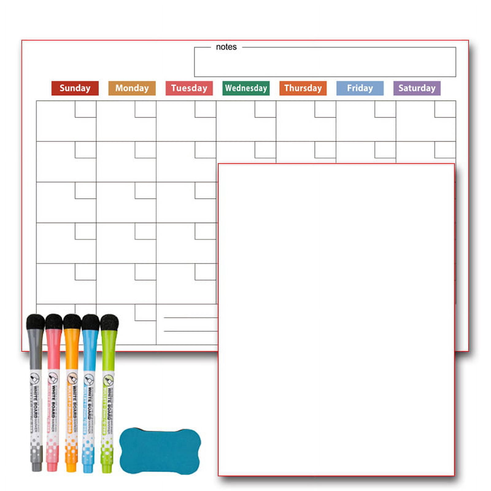 Large Magnetic Dry Erase Whiteboard Monthly/Weekly Planner for Fridge ...