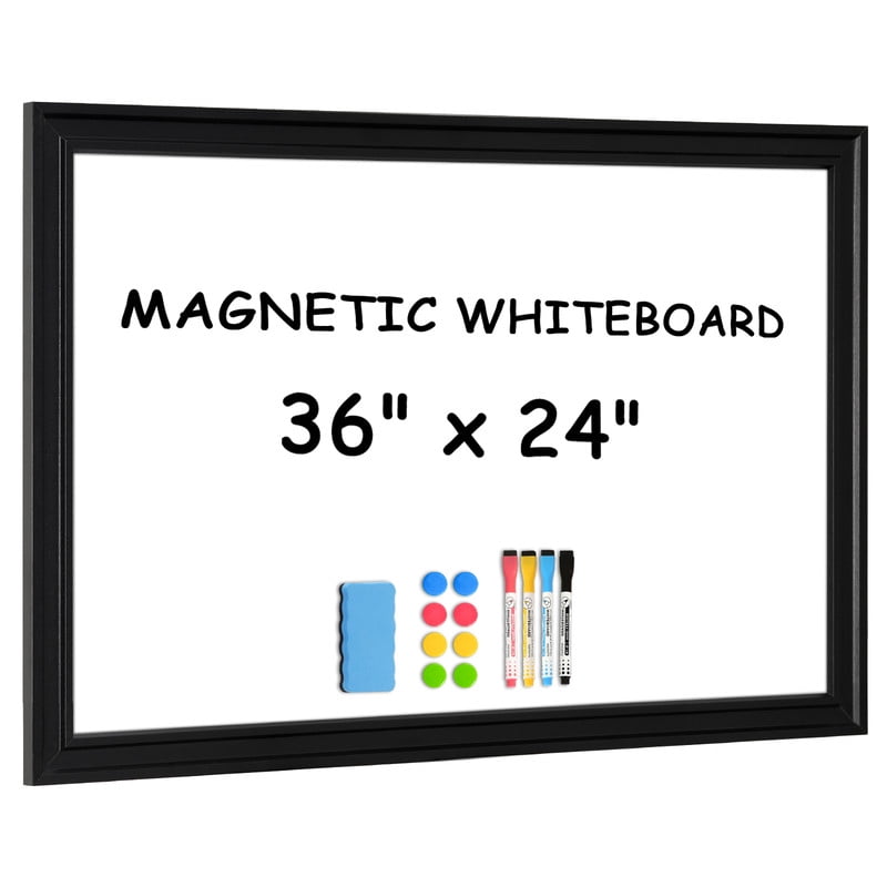 Large Magnetic White Board Dry Erase Board for Wall with Real Wooden ...