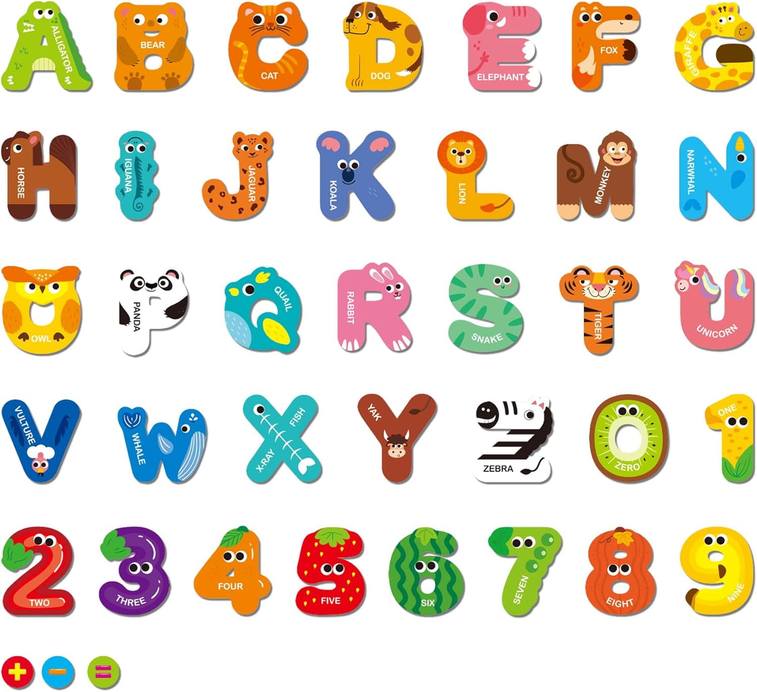 Large Magnetic Letters Animal ABC Magnets for Toddlers, Magnetic ...