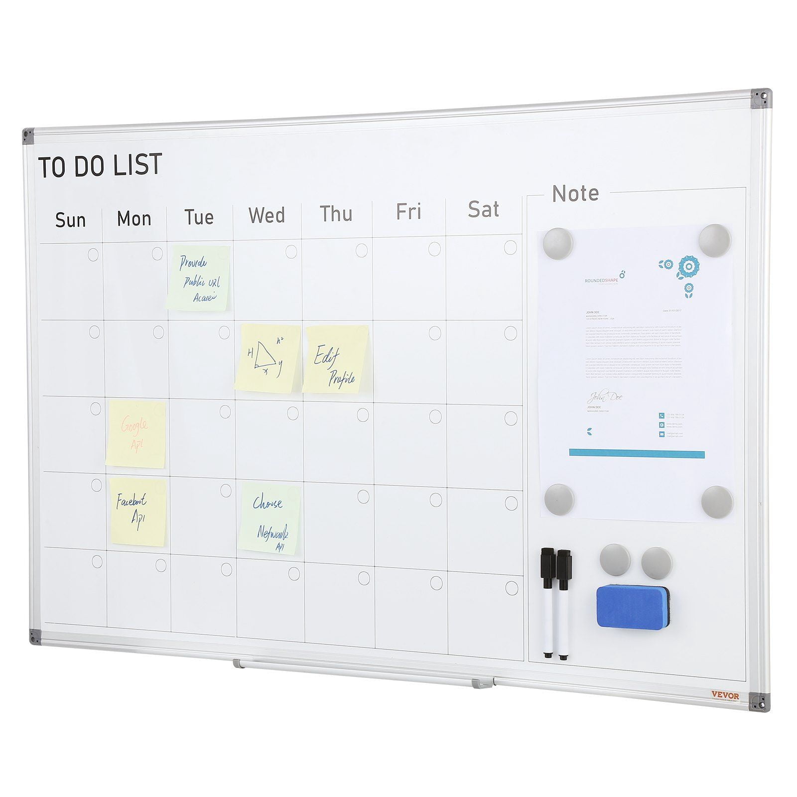 Large Magnetic Whiteboard Calendar for Wall - 36x24 Dry Erase Monthly ...