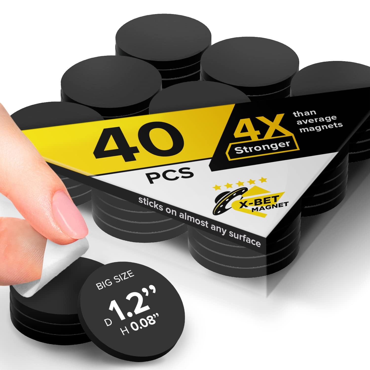 Large Magnets with Adhesive Backing Round and Square Self Adhesive ...