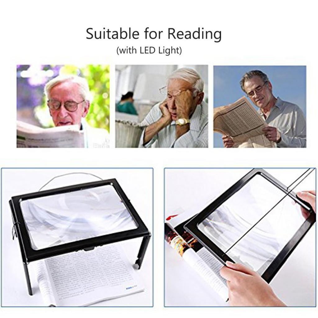 Large Magnifying Glass 3X , Rectangular LED Lighted Illuminated ...