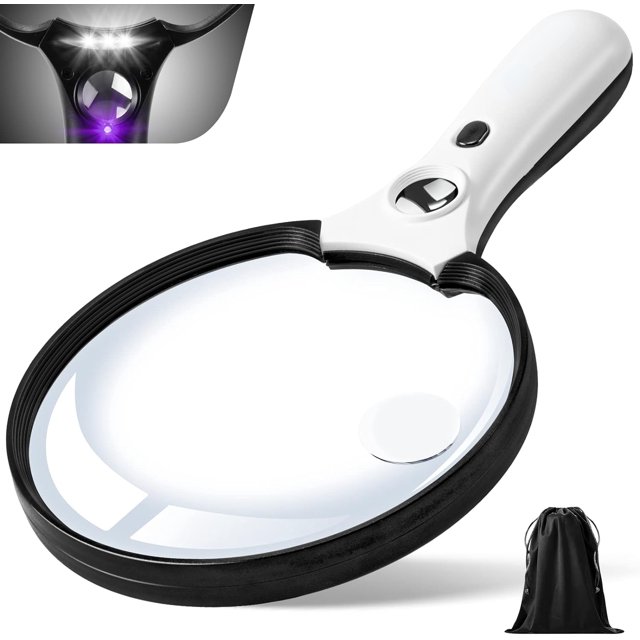 Large Magnifying Glass with Light, Magnifier 10X 20X 45X Handheld ...