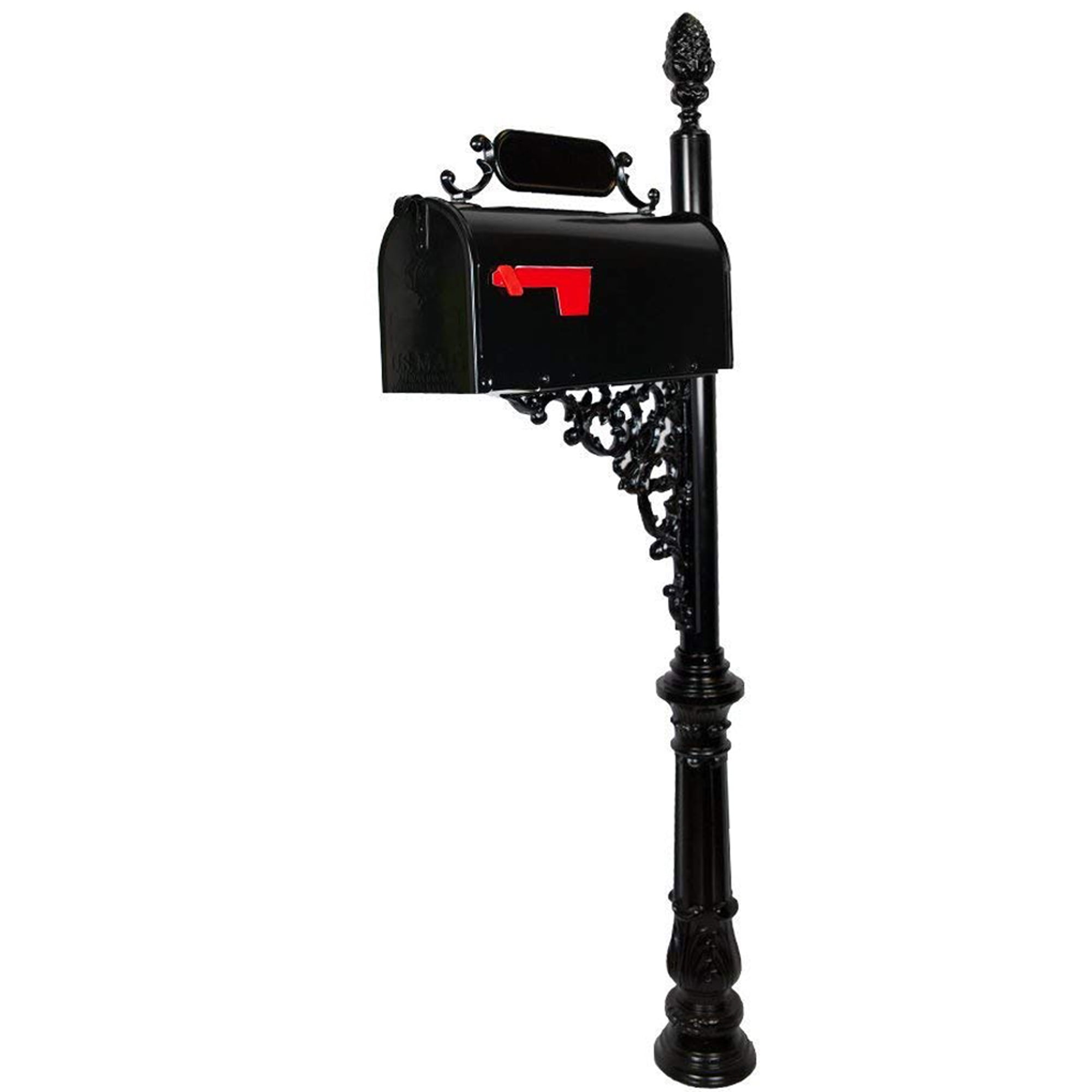 Large Mailbox & Post System – Black Rust Resistant Mailbox – Includes ...