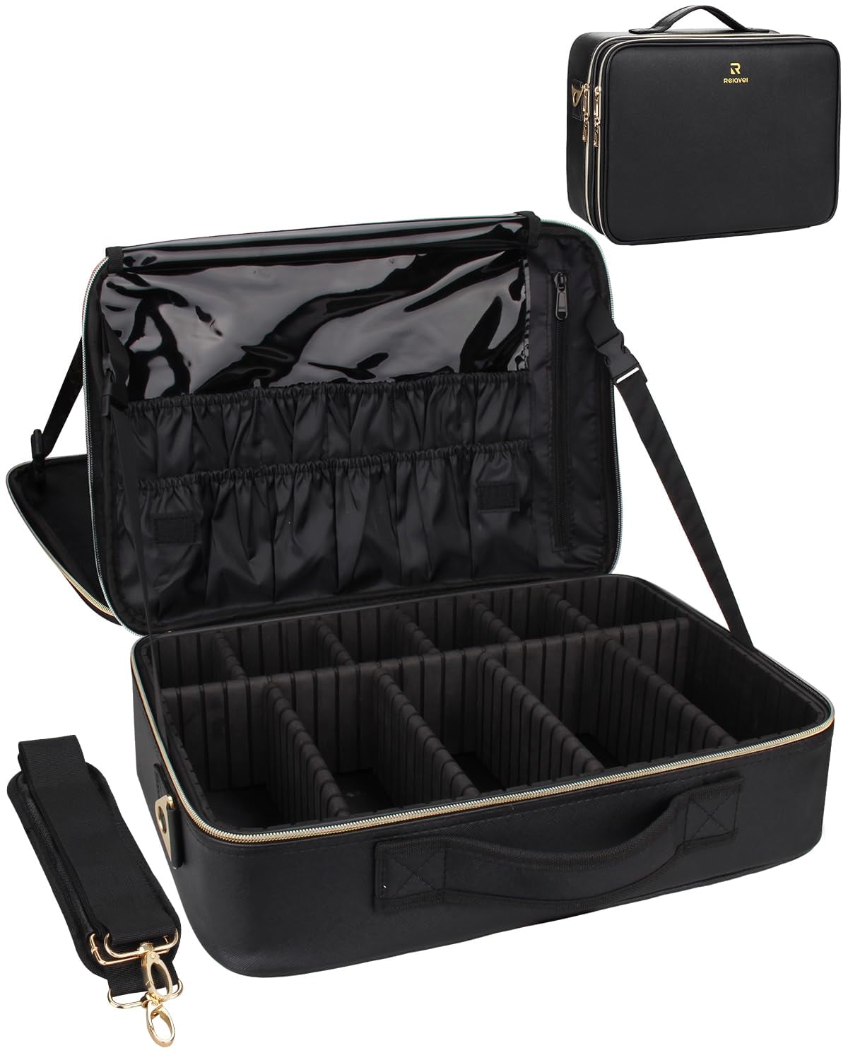 Large Makeup Travel Case Bag,Professional Makeup Artist Train Case with ...