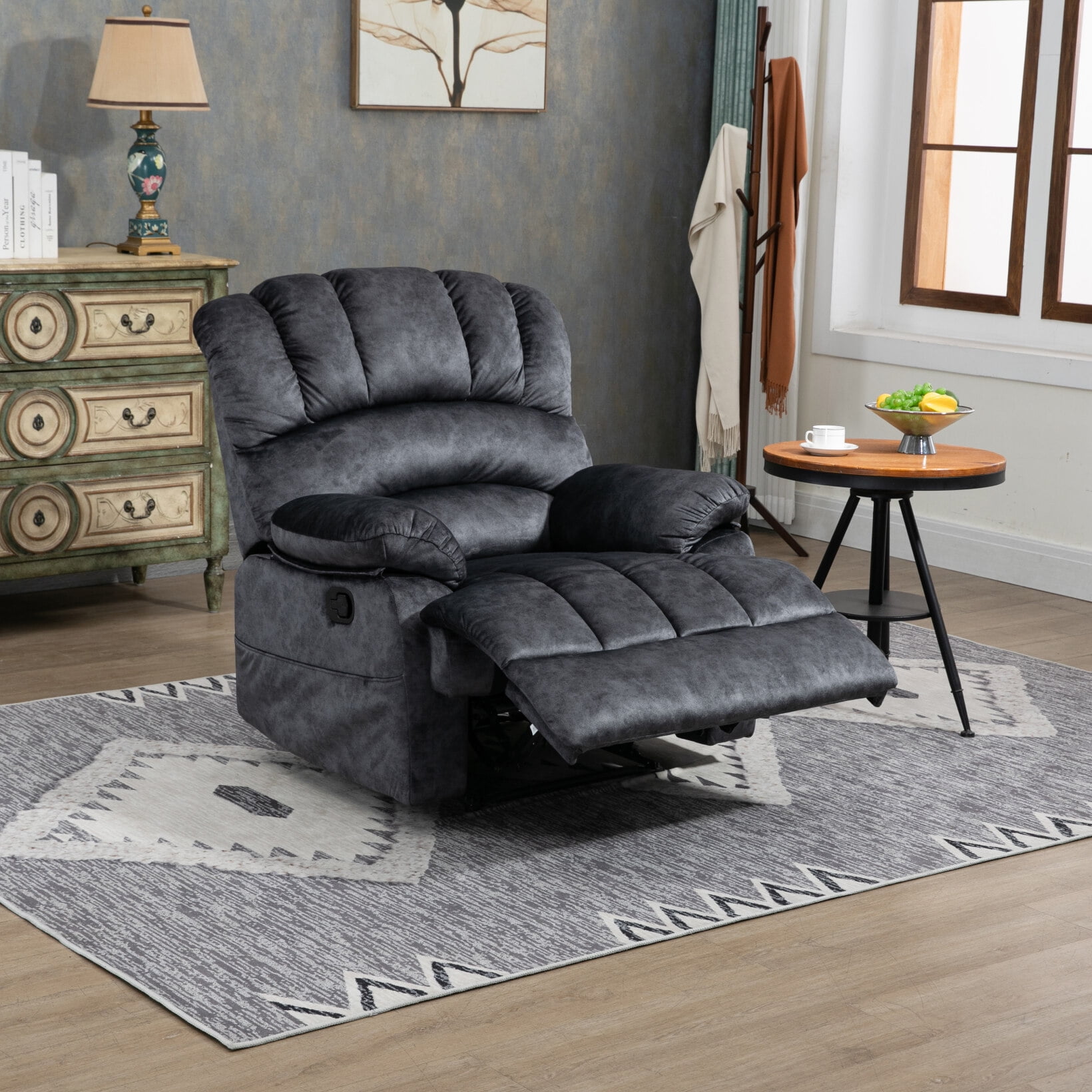 Recliner chair velvet store