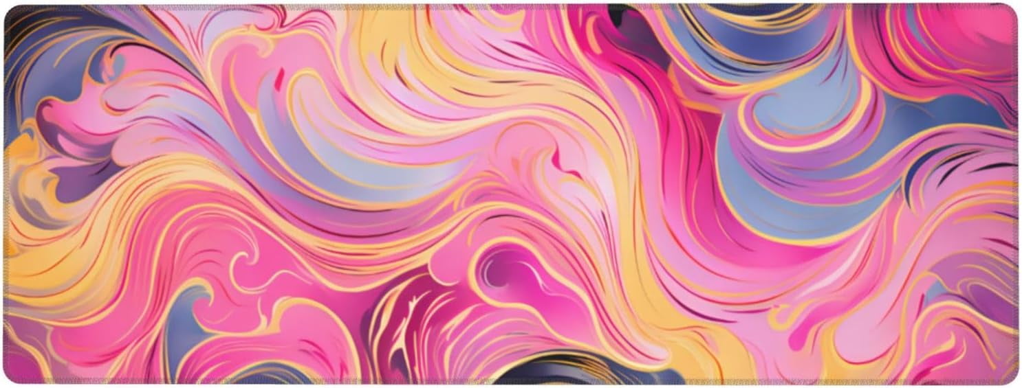 Large Marble Gaming Mouse Pad - Watercolor Marble Texture Extended ...