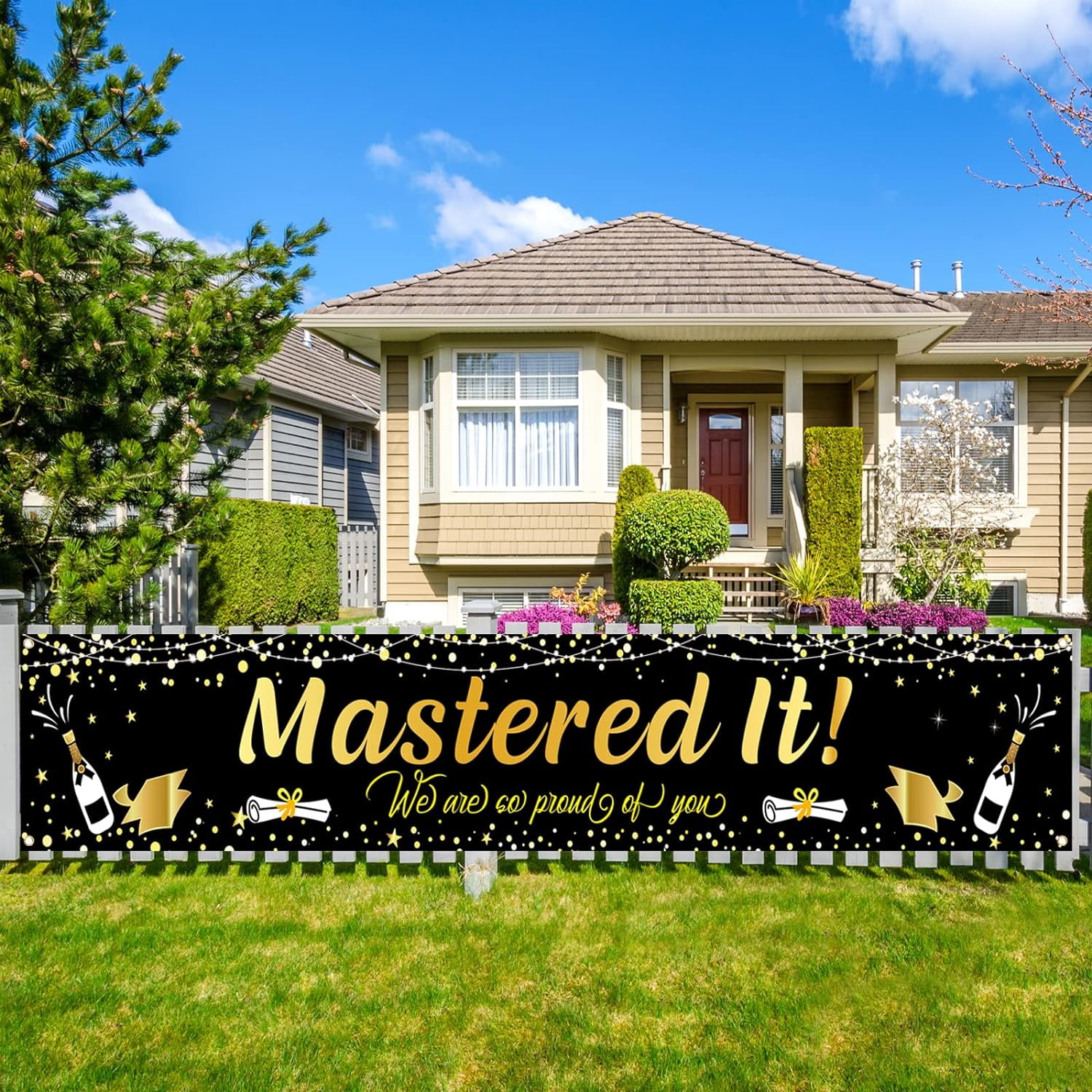 Large Mastered It Banner - Master's Graduation Party Decorations ...