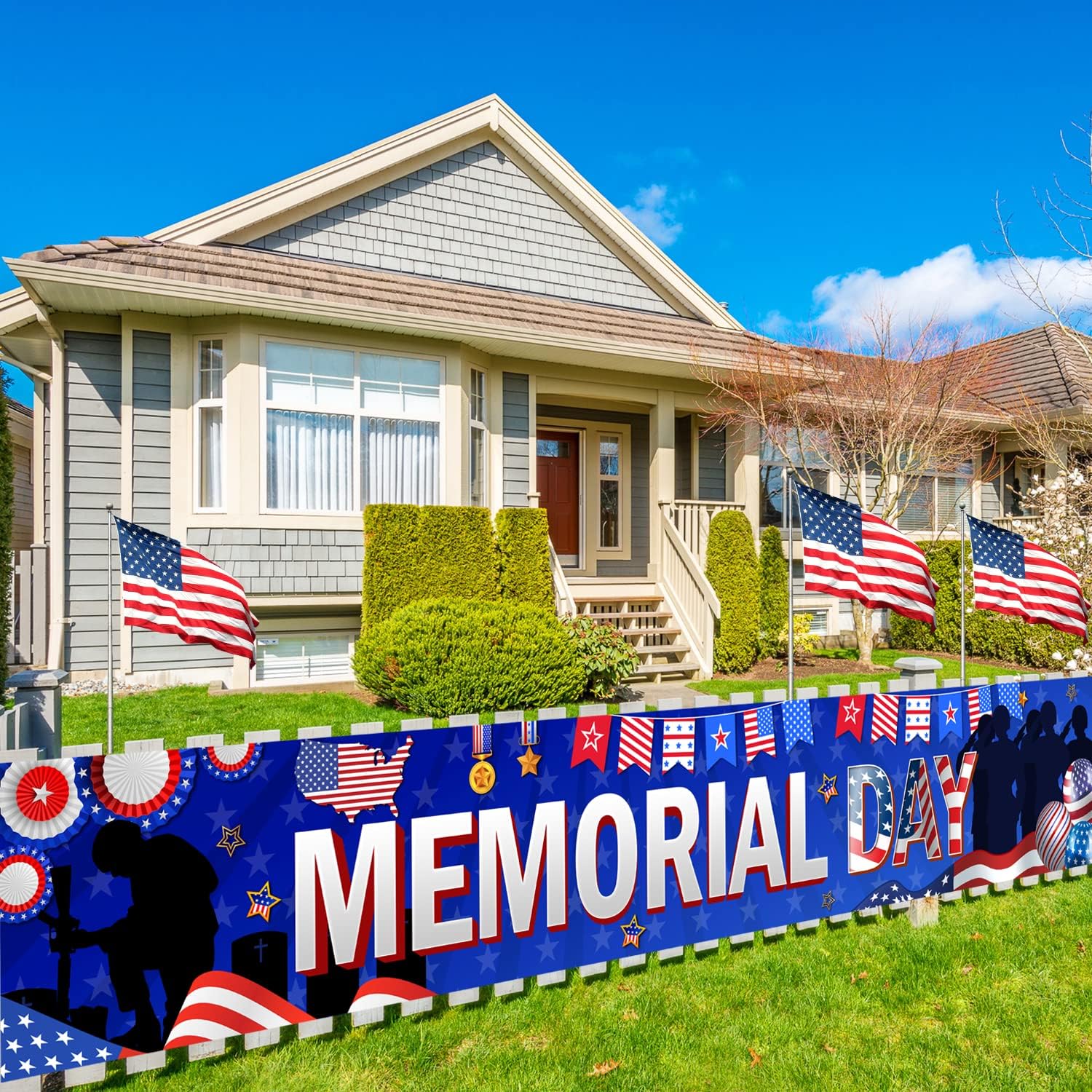 Large Memorial Day Banner, Memorial Day Decorations, Memorial Day Yard ...