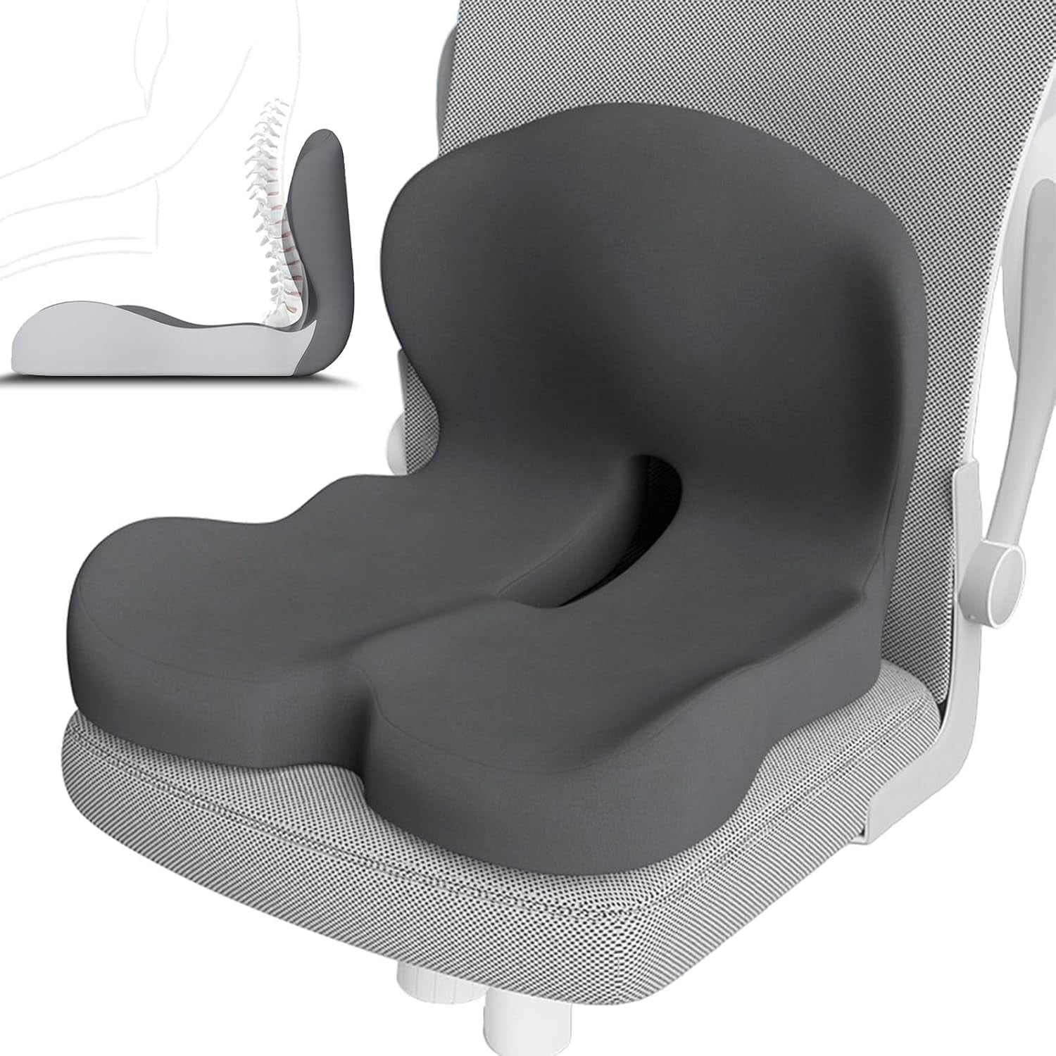 Large Memory Foam L-Shaped Seat Cushion for Sciatica, Hip & Tailbone ...