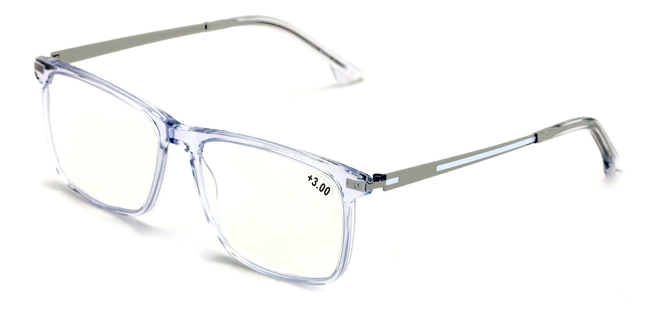 V.W.E. Large Men Blue Blocking Reading Glasses, Rectangular TR90 Frame ...
