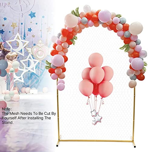 Large Mesh Arch Grid Backdrop Decoration Wedding Arch Stand Gold Metal ...