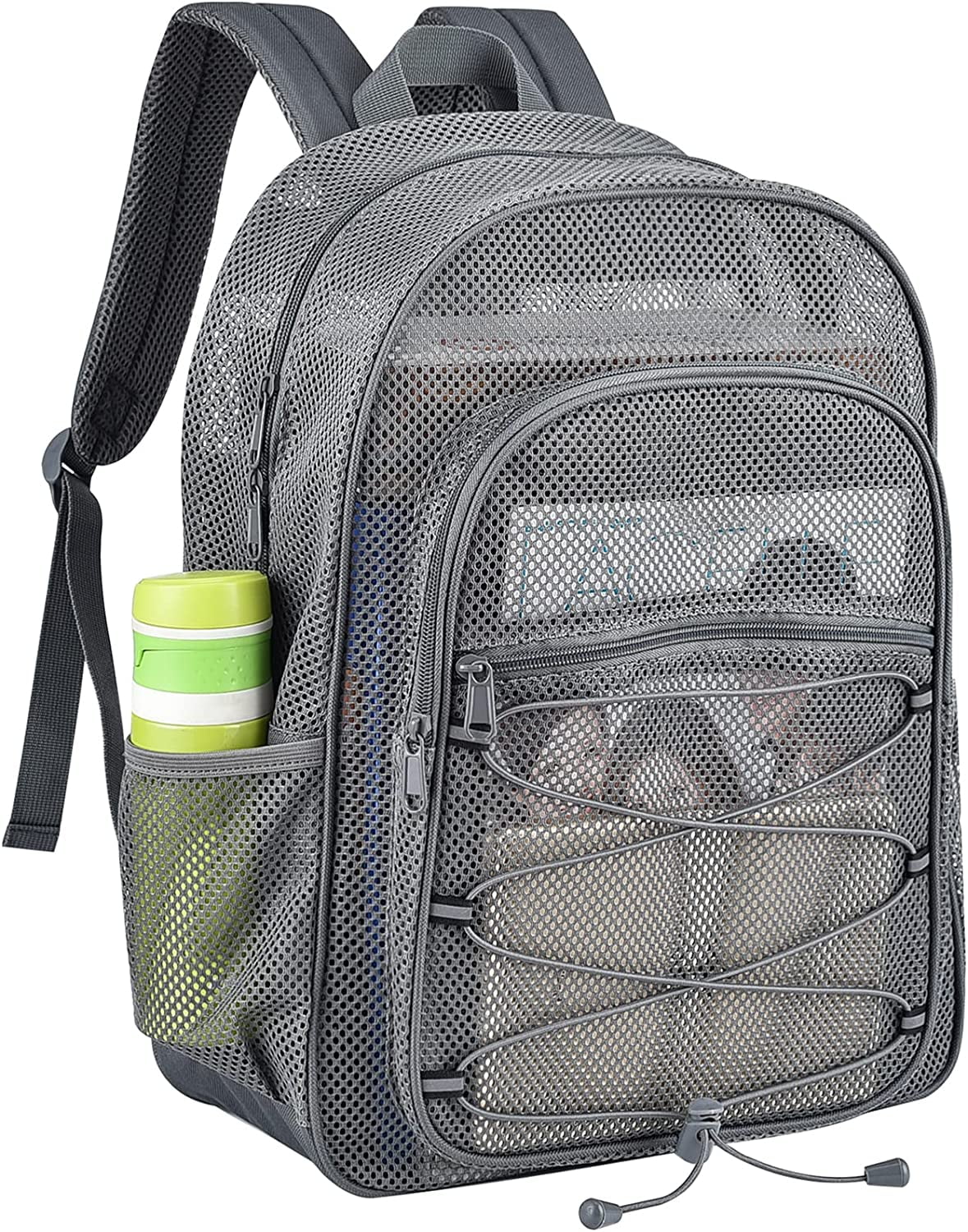 Large Mesh Backpack, Mesh Drawstring Bag for Commting, Swimming, Beach ...