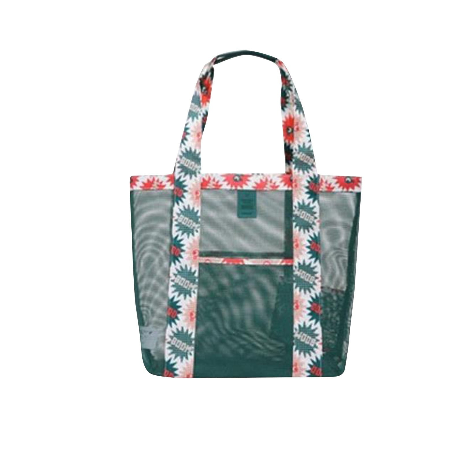 Large Mesh Beach Bag with Adjustable Shoulder Strap, 43x33x5cm Foldable ...