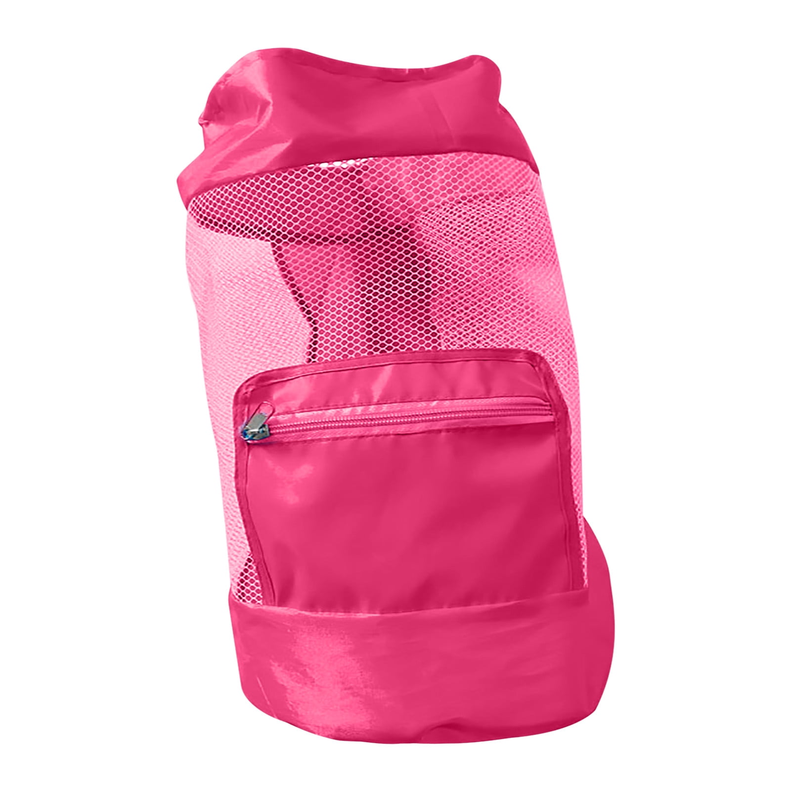 Large Mesh Beach Bag Tote Durable Sand Away Drawstring Beach Backpack ...