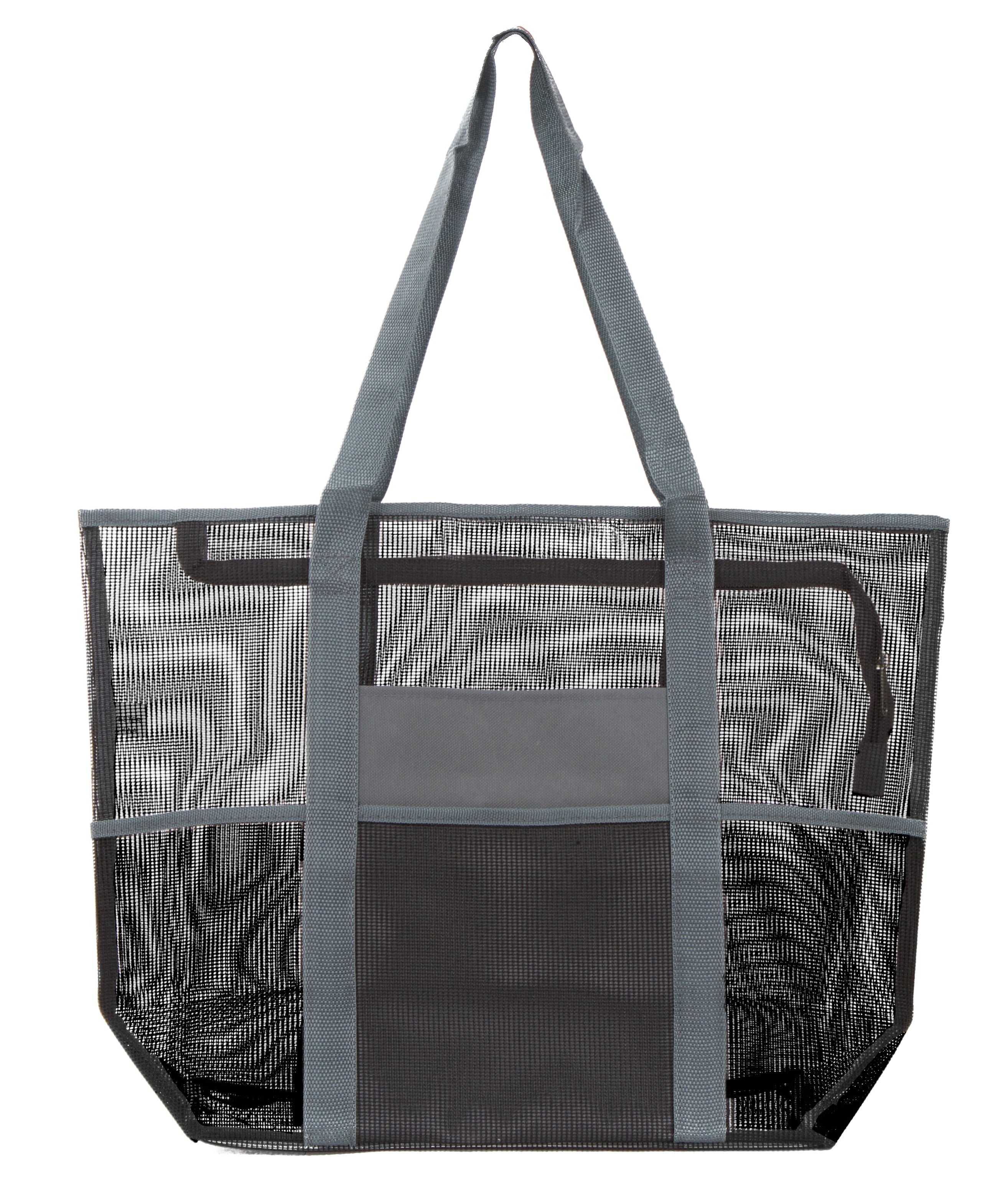 Large Mesh Beach Bag Tote with Top Zipper, Shopping Bag Picnic Tote ...