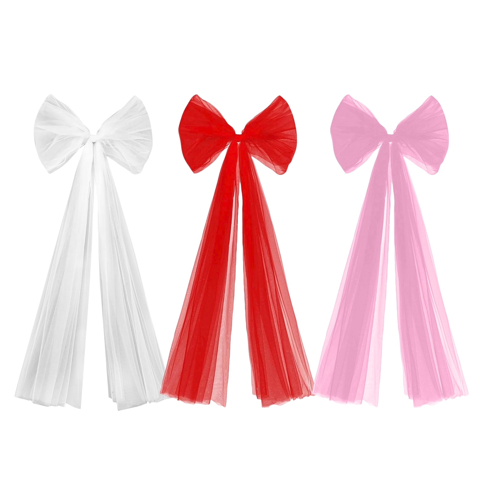 Large Mesh Bows – Pre-Assembled Christmas Tree Topper, Hanging Decor ...