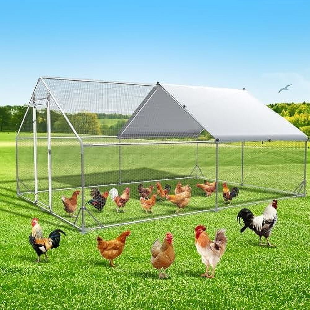 Large Metal Chicken Coop 13.1 * 10 * 6.4ft Walk-in Chicken Runs ...