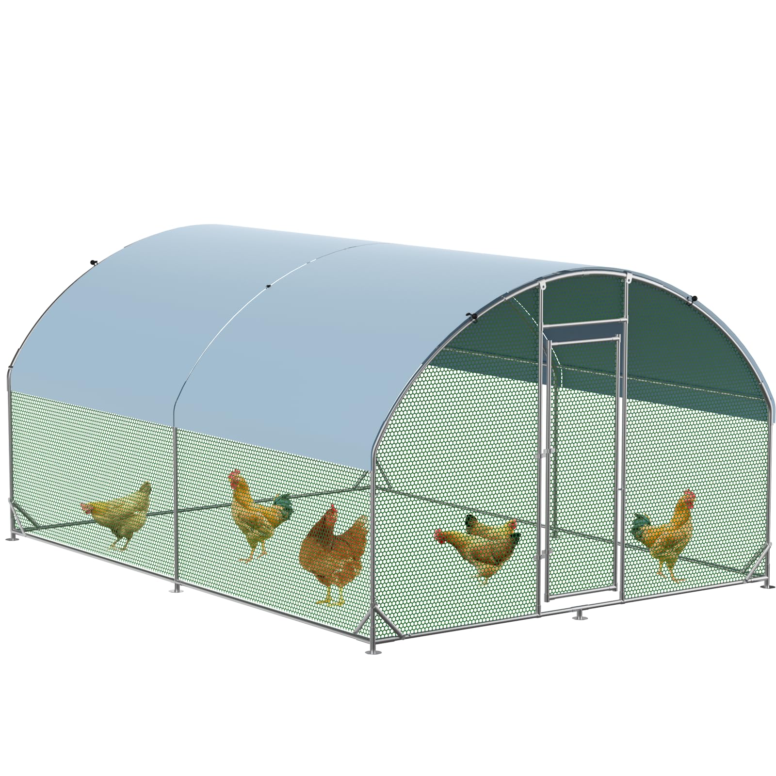 Large Metal Chicken Coop – Heavy Duty Chicken Run with Reinforced Tri ...