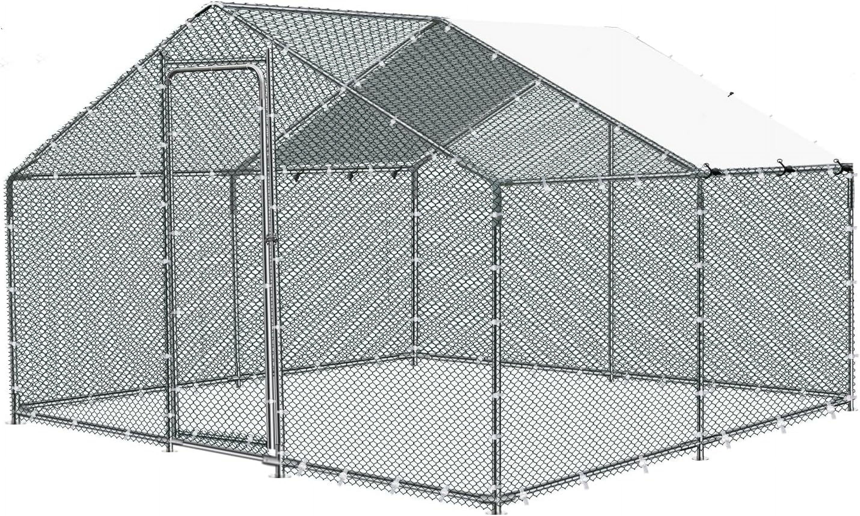 Large Metal Chicken Coop, Outdoor Metal Chicken Run with Waterproof and ...
