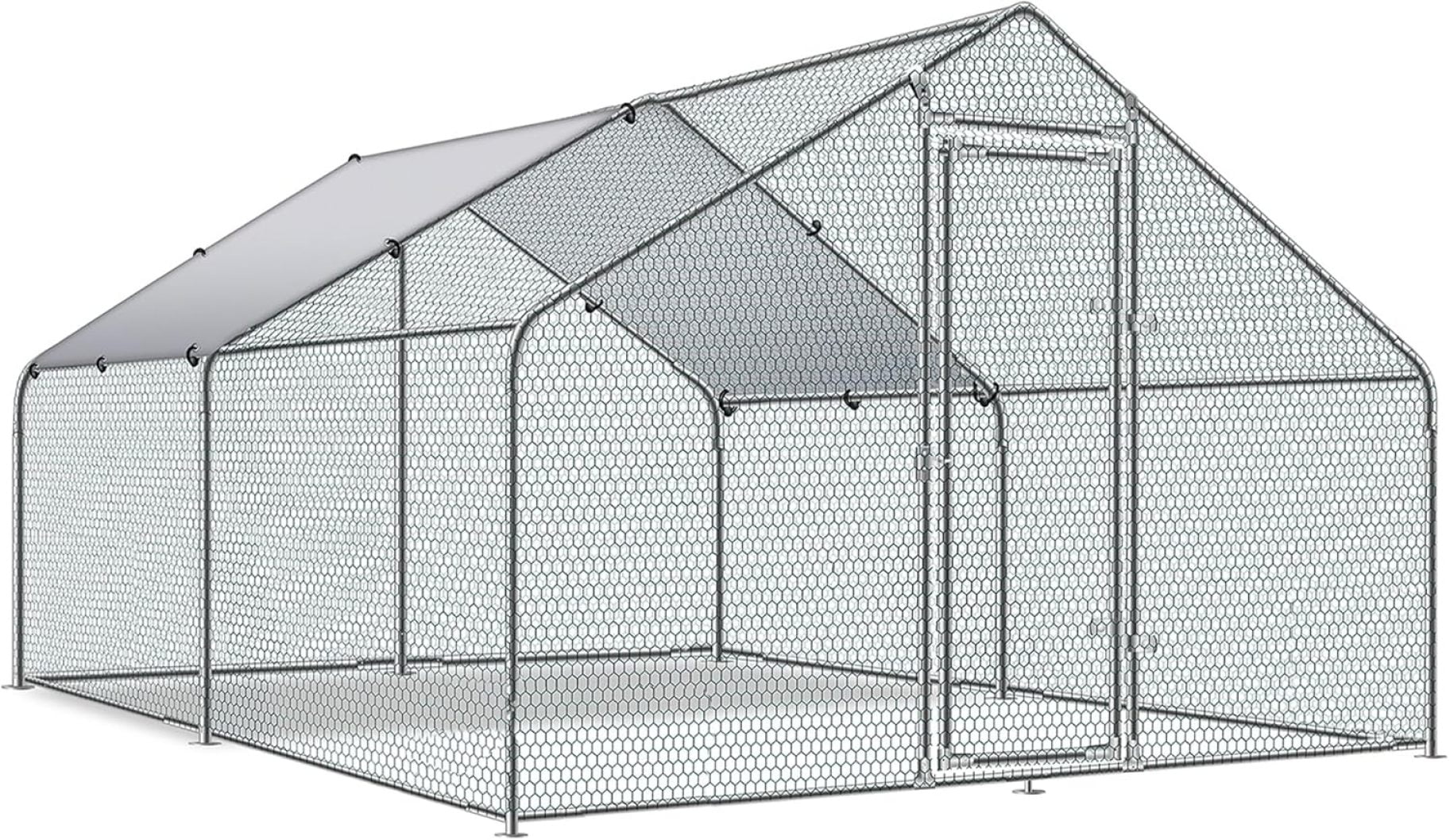 Large Metal Chicken Coop Upgrade Tri-Supporting Wire Mesh Chicken Run ...