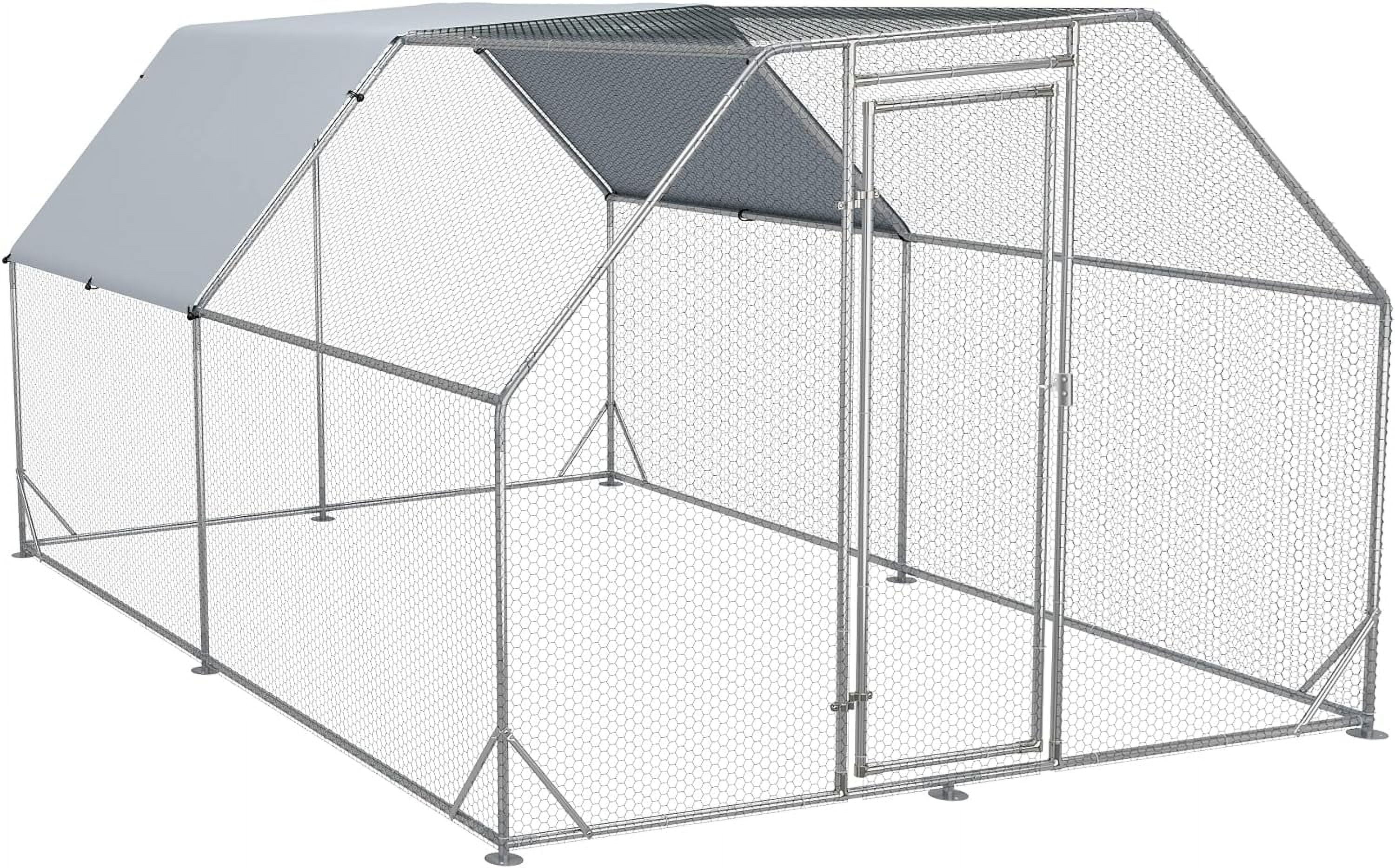Large Metal Chicken Coop Upgrade Tri-Supporting Wire Mesh Chicken Run ...