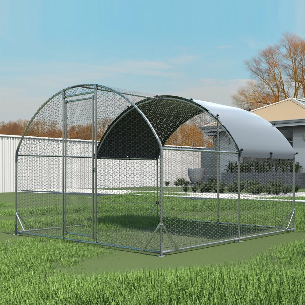 Large Metal Chicken Coop, Upgrade Tri-Supporting Wire Mesh Chicken Run ...