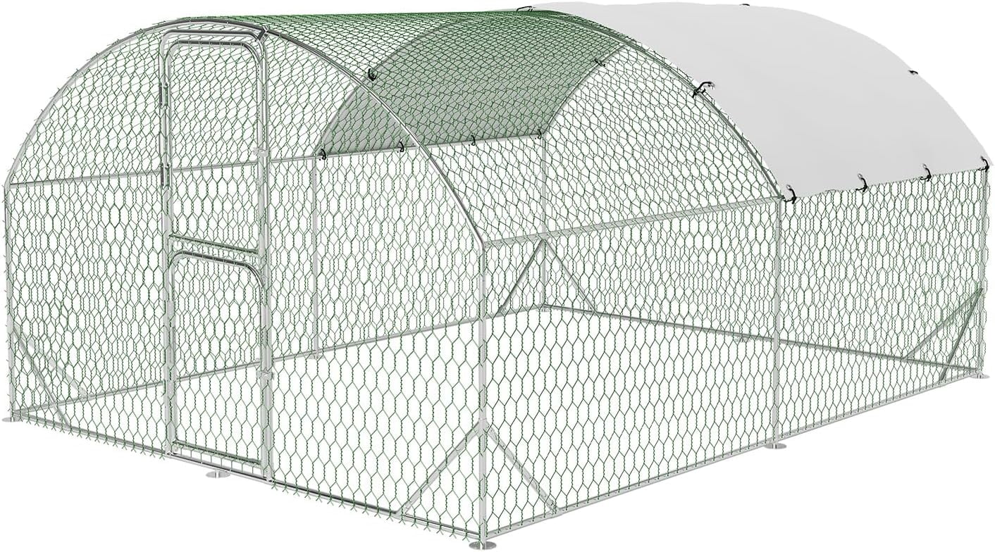 Large Metal Chicken Coop, Walk-in Poultry Cage, Chicken Run Pen House ...
