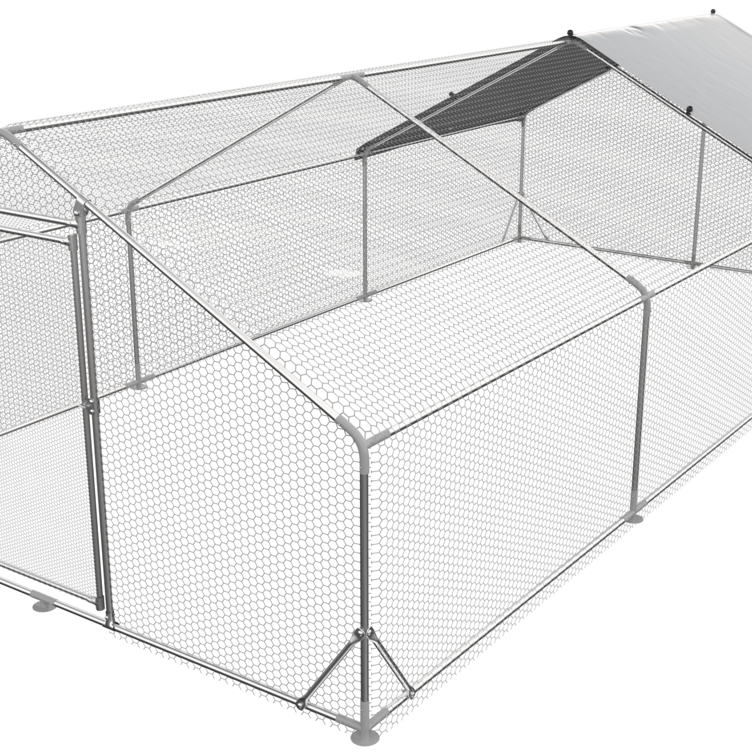 Large Metal Chicken Coop Walk-in Poultry Cage Hen Run House Rabbits ...