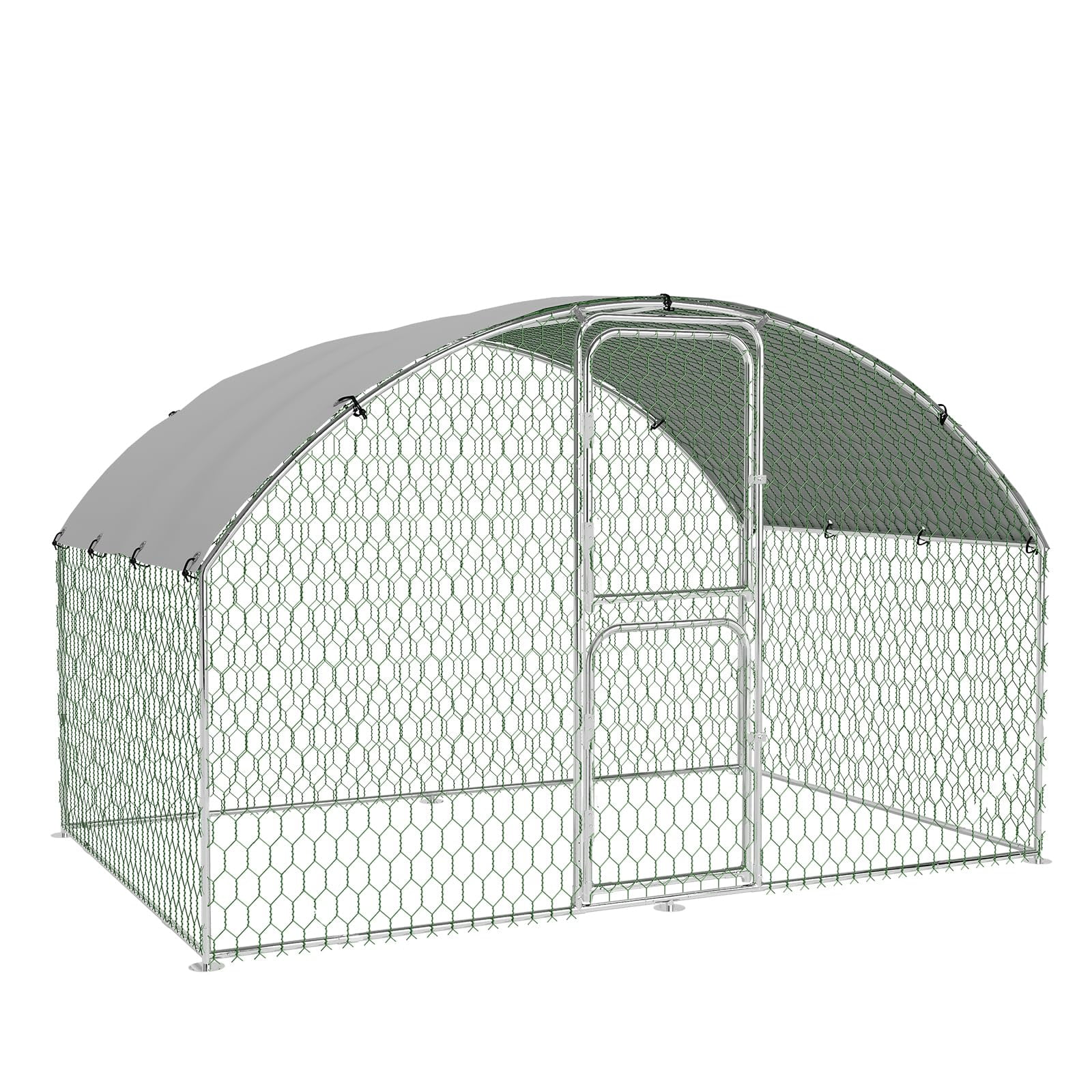 Large Metal Chicken Coop with Waterproof and UV-Resistant Cover,Chicken ...