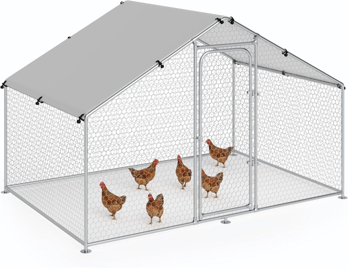 Large Metal Chicken Coop with Waterproof and UV-Resistant Cover,Chicken ...