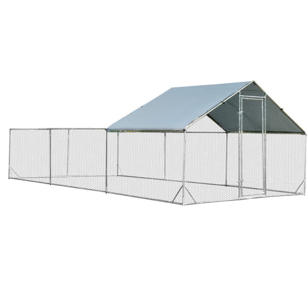 Large Metal Chicken Coop with Waterproof and Sun-proof Cover, Chicken ...