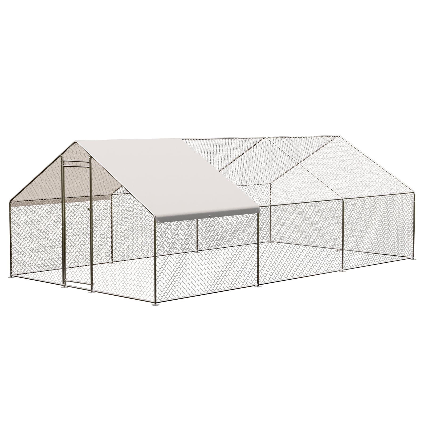 Large Metal ChickenCoop,Walk-in Chicken Run,Galvanized Metal ...