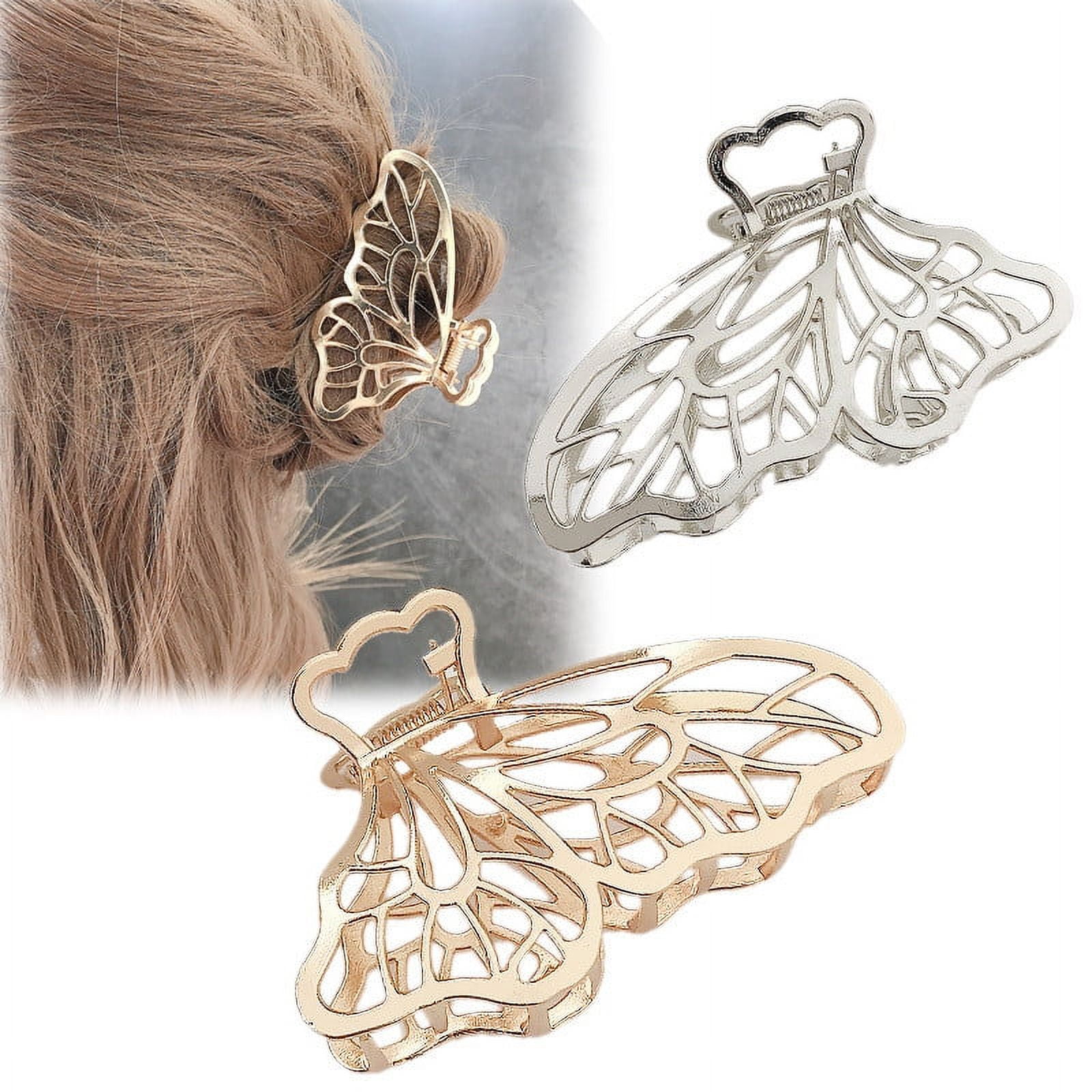 Large Metal Hair Claw Clips for Women, Thick Hair Barrette, Non-slip ...