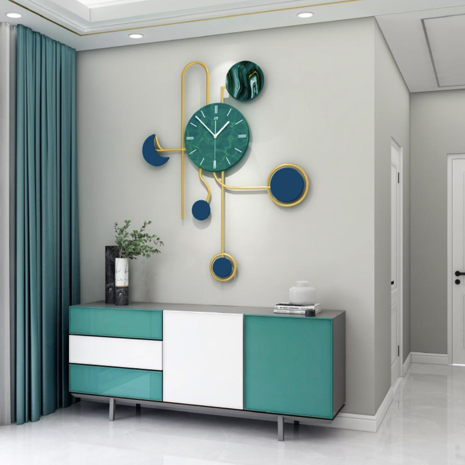 Large Metal Wall Clock, No ticking And Silent Modern Metal Wall Clock ...